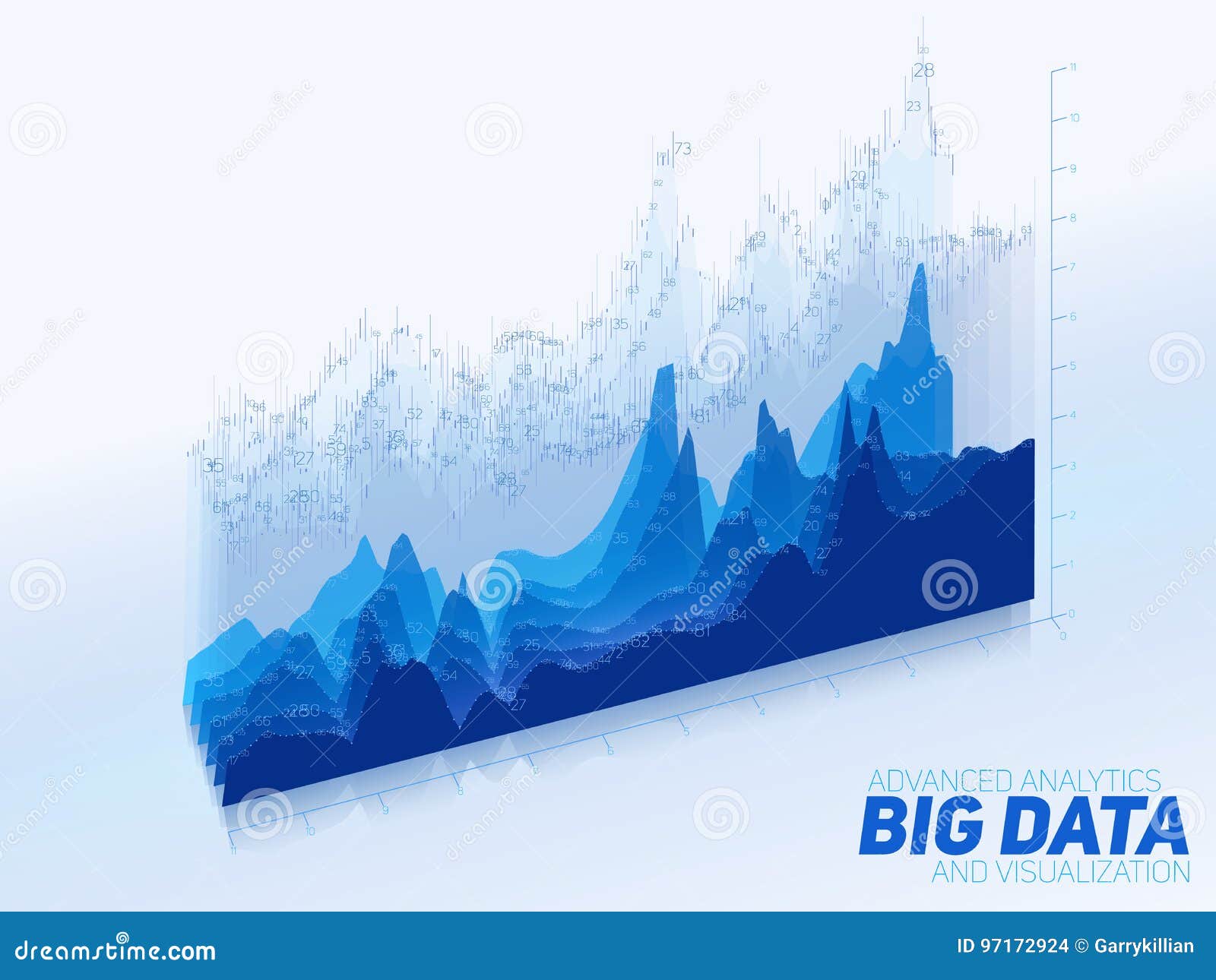 Vector Abstract Colorful Financial Big Data Graph Visualization ...