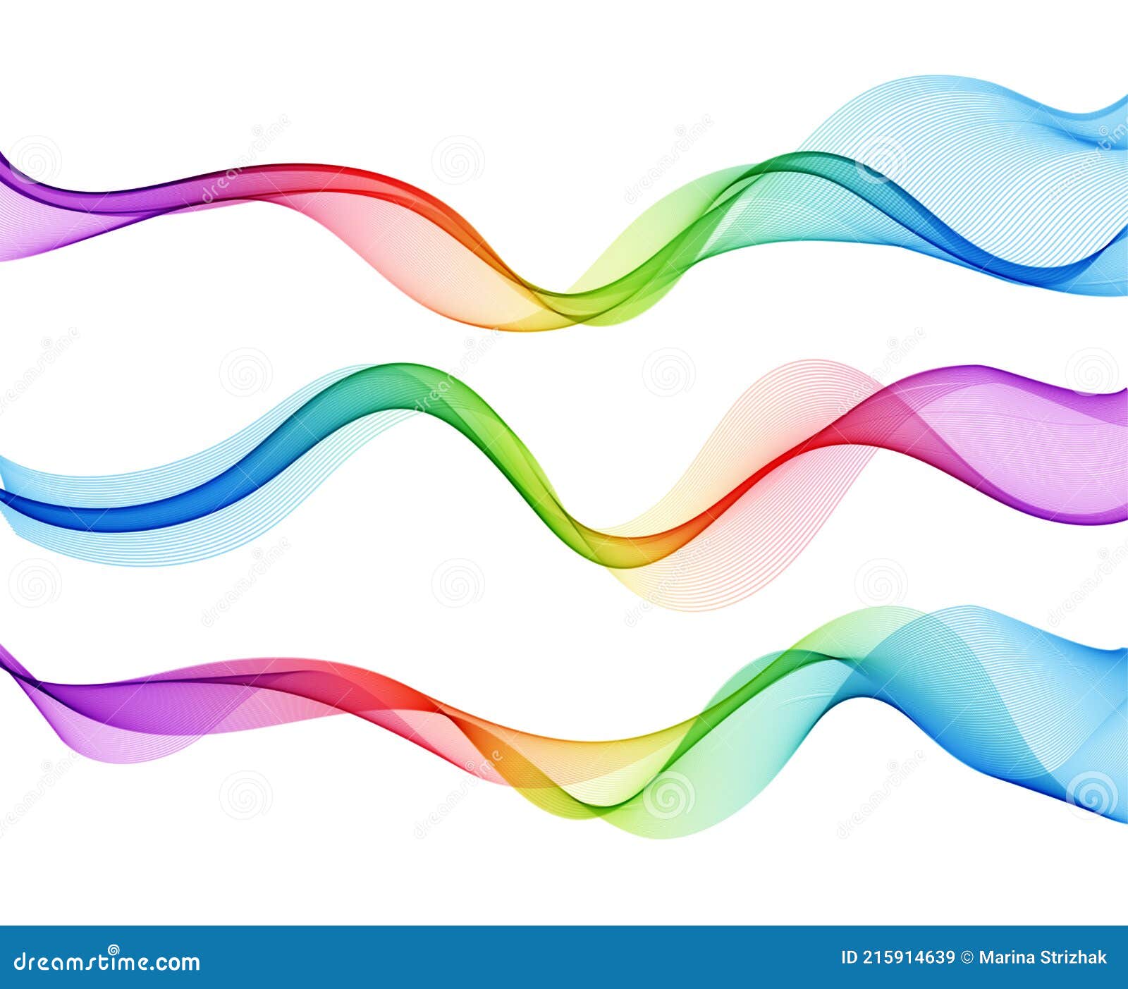 Vector Abstract Colorful Flowing Wave Lines Isolated on White ...