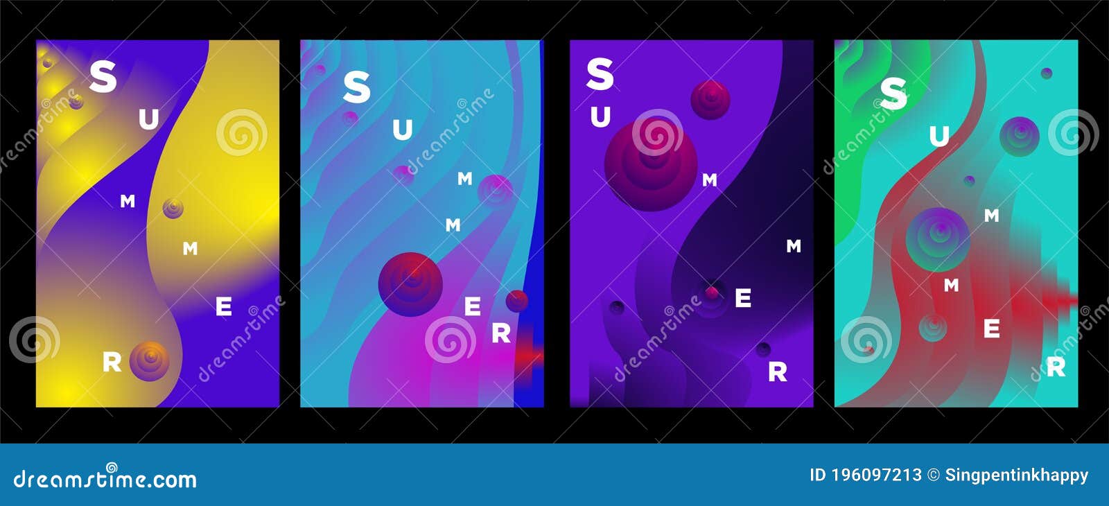 Vector Abstract Colorful Gradient Fluid and Wave for Summer Background ...