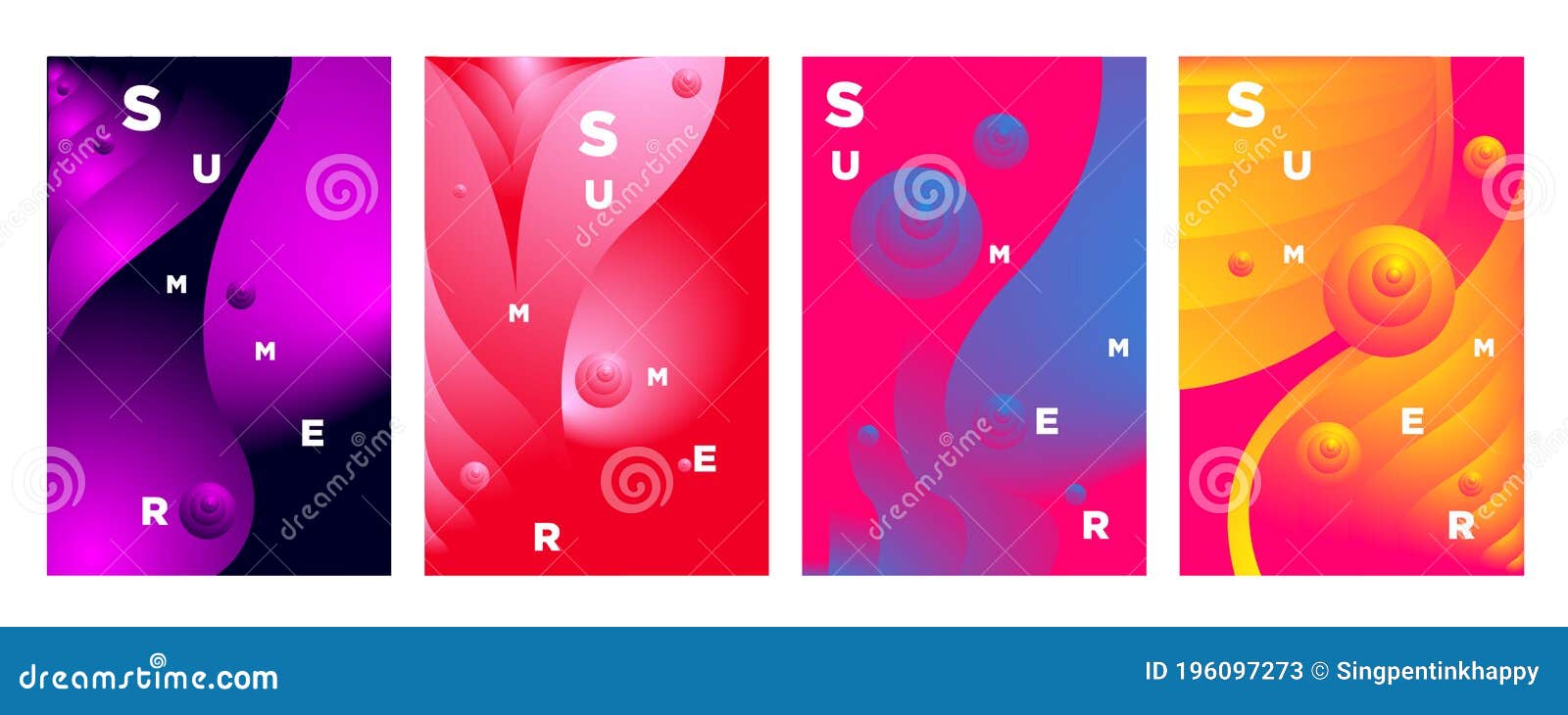 Vector Abstract Colorful Gradient Fluid and Wave for Summer Background ...
