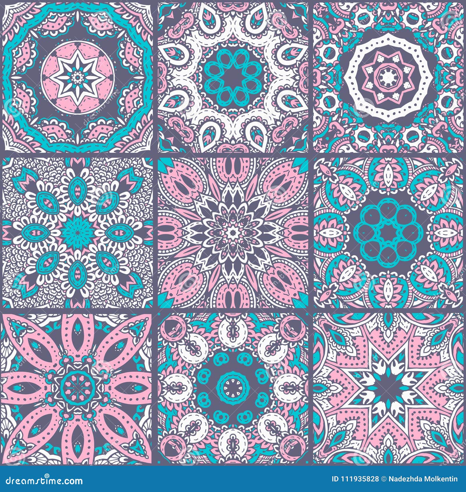 Vector Abstract Patchwork Seamless Pattern Stock Vector - Illustration ...