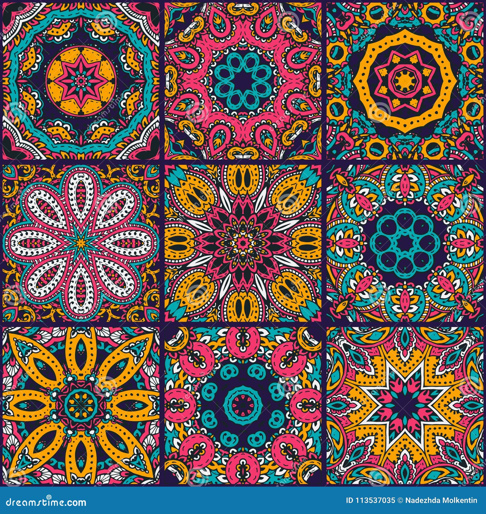 Vector Abstract Patchwork Seamless Pattern Stock Vector - Illustration ...