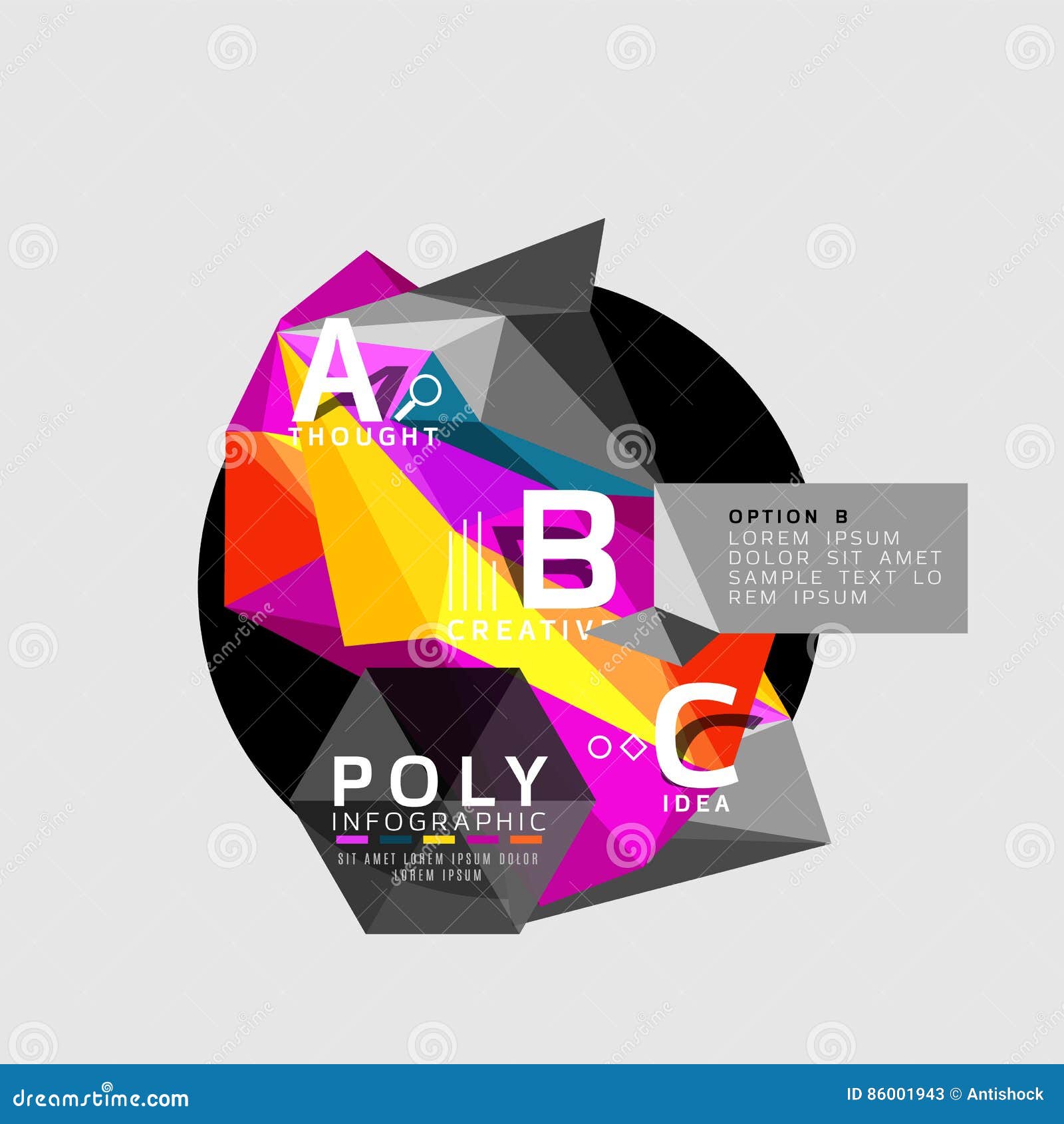 Abstract Polygonal Infographics Stock Vector - Illustration of brochure ...