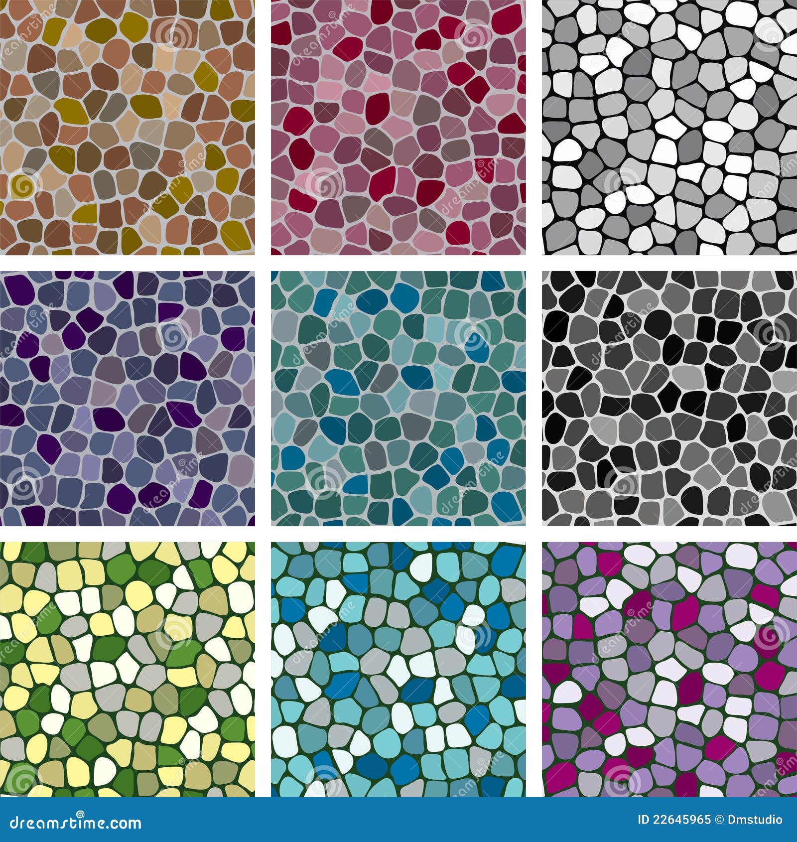Colorful Tile Block Pattern Seamless Repeated Vector Background ...