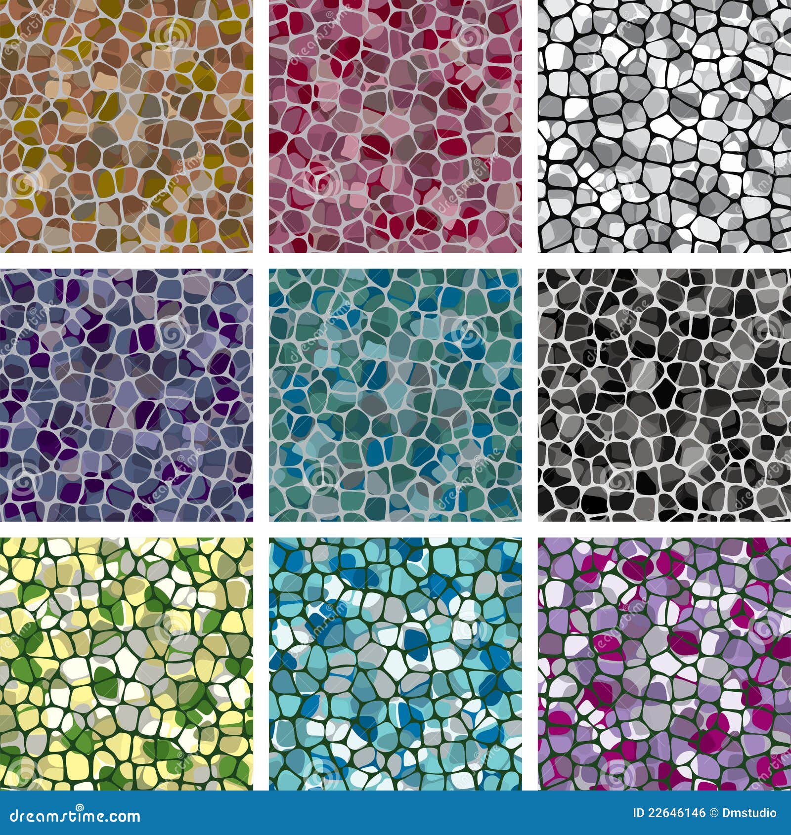 Colorful Tile Block Pattern Seamless Repeated Vector Background ...