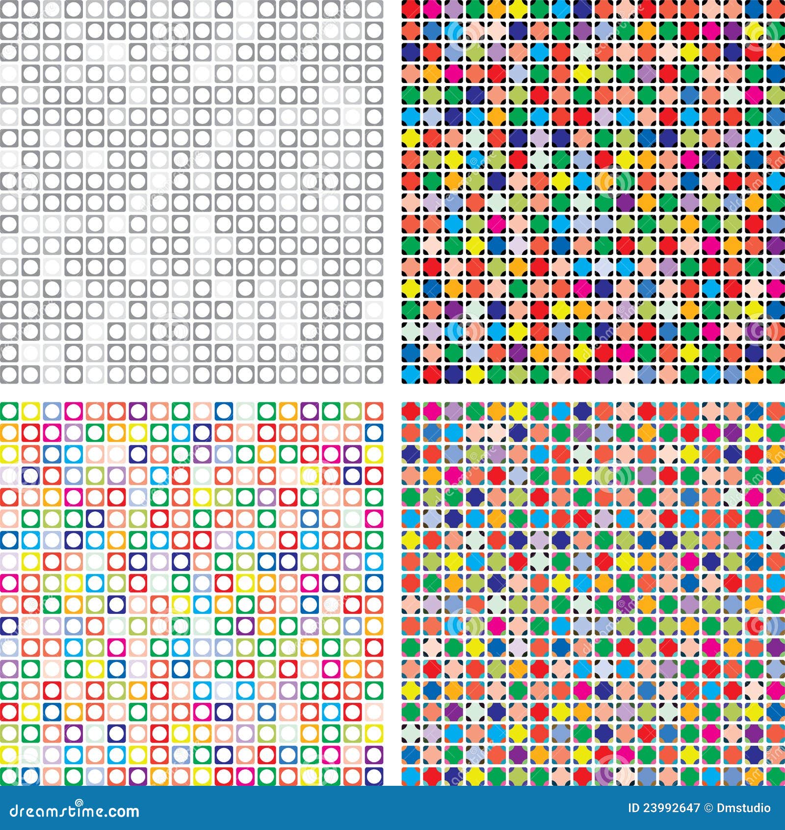 Colorful Tile Block Pattern Seamless Repeated Vector Background ...
