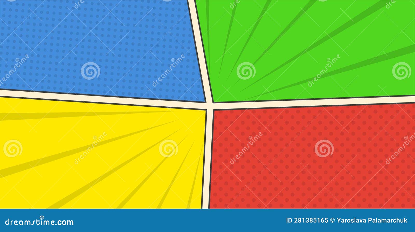 Vector Abstract Comic Page, Color Comic Background Stock Vector ...