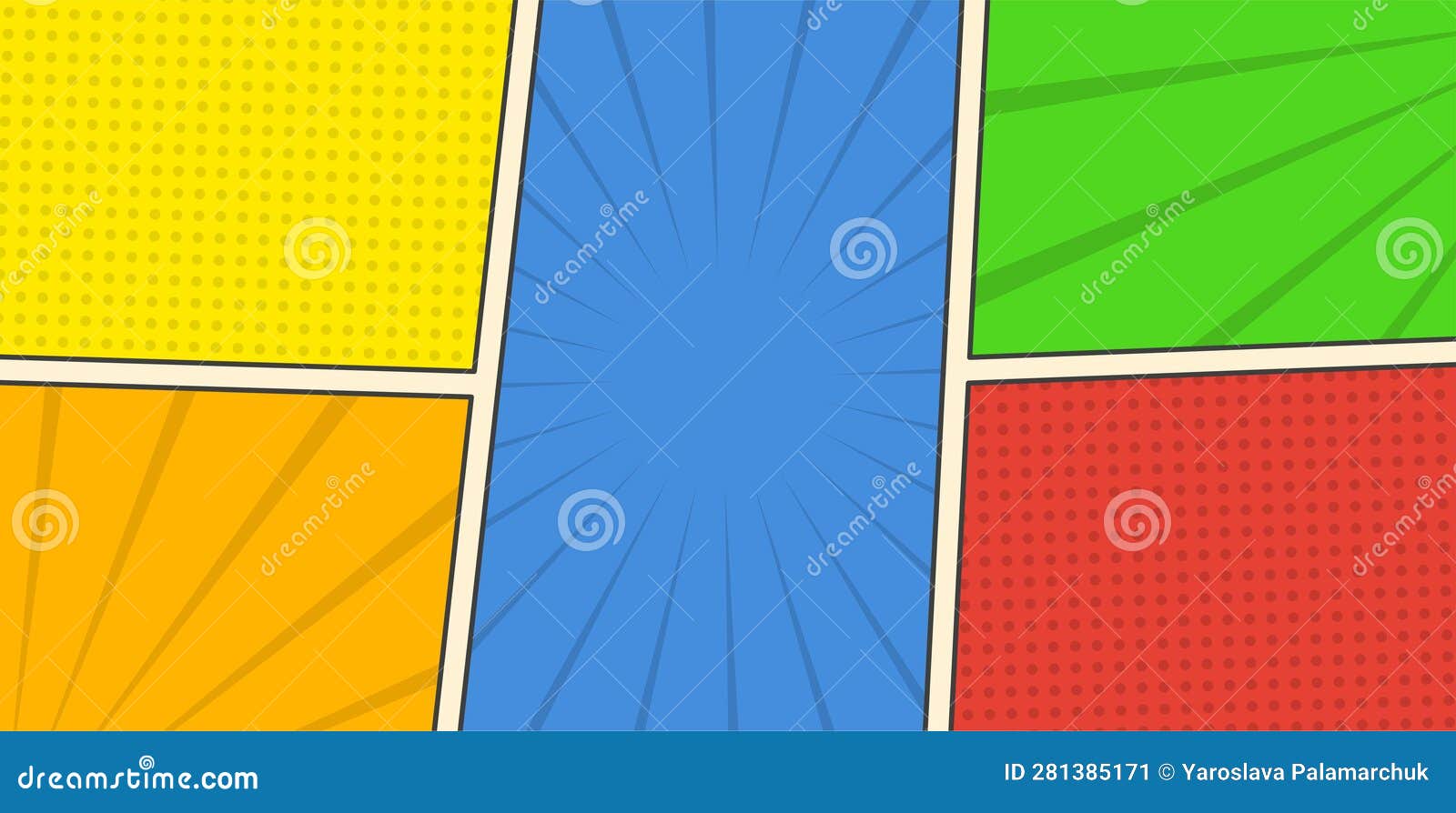 Vector Abstract Comic Page, Color Comic Background Stock Vector ...