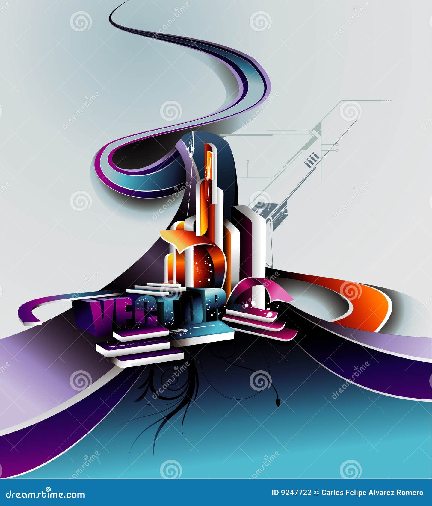 Vector Abstract Composition Stock Vector - Illustration of letters ...