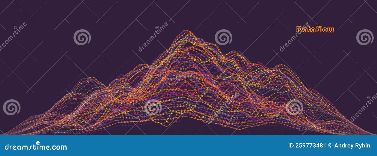 Vector Abstract Composition Made of Particles and Wireframe. Concept ...