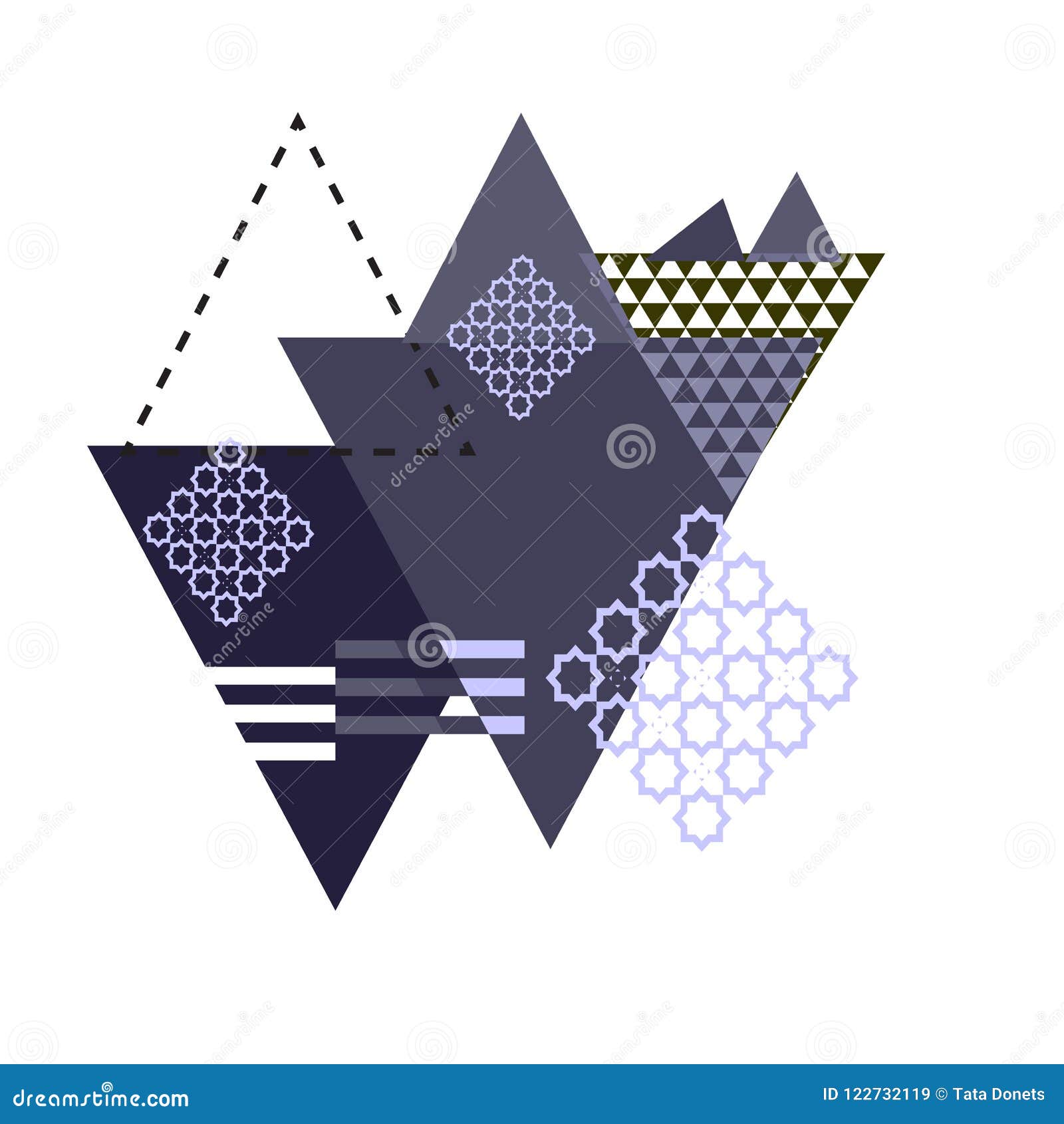 Vector Abstract Composition with Triangles and Ornate Elements. Stock ...