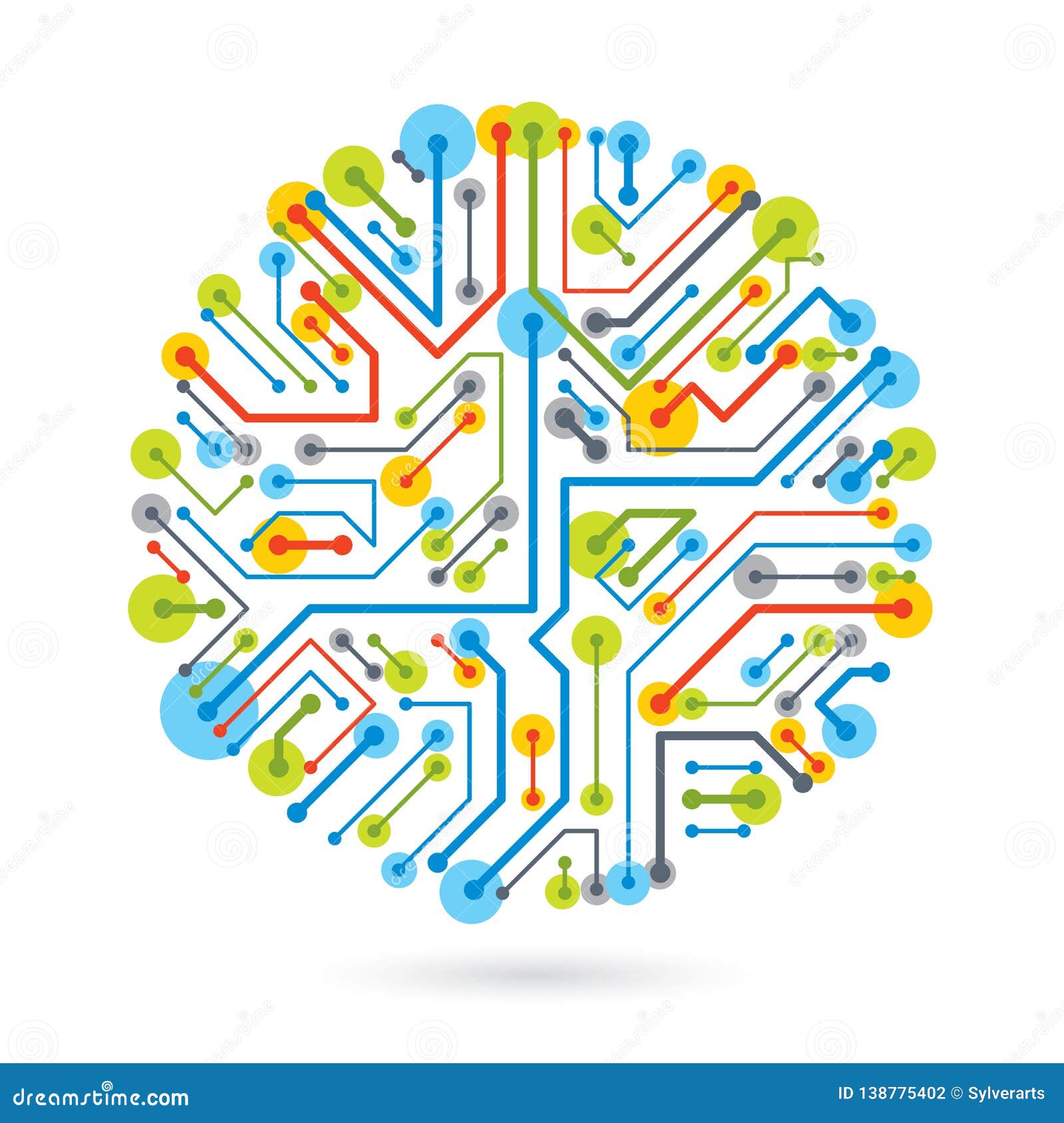 Vector Abstract Computer Circuit Board Illustration, Circular ...