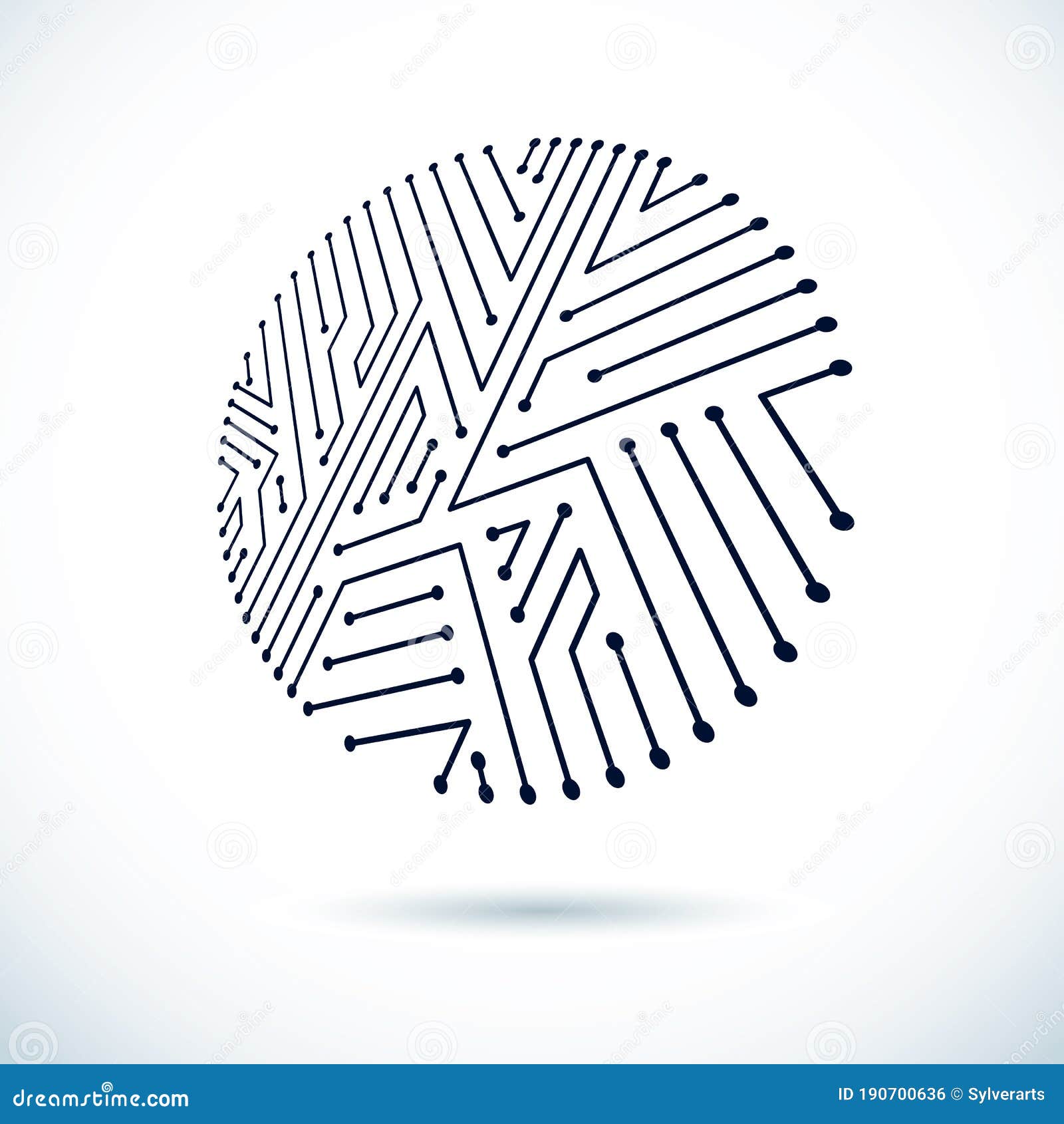 Vector Abstract Computer Circuit Board Illustration, Circular ...