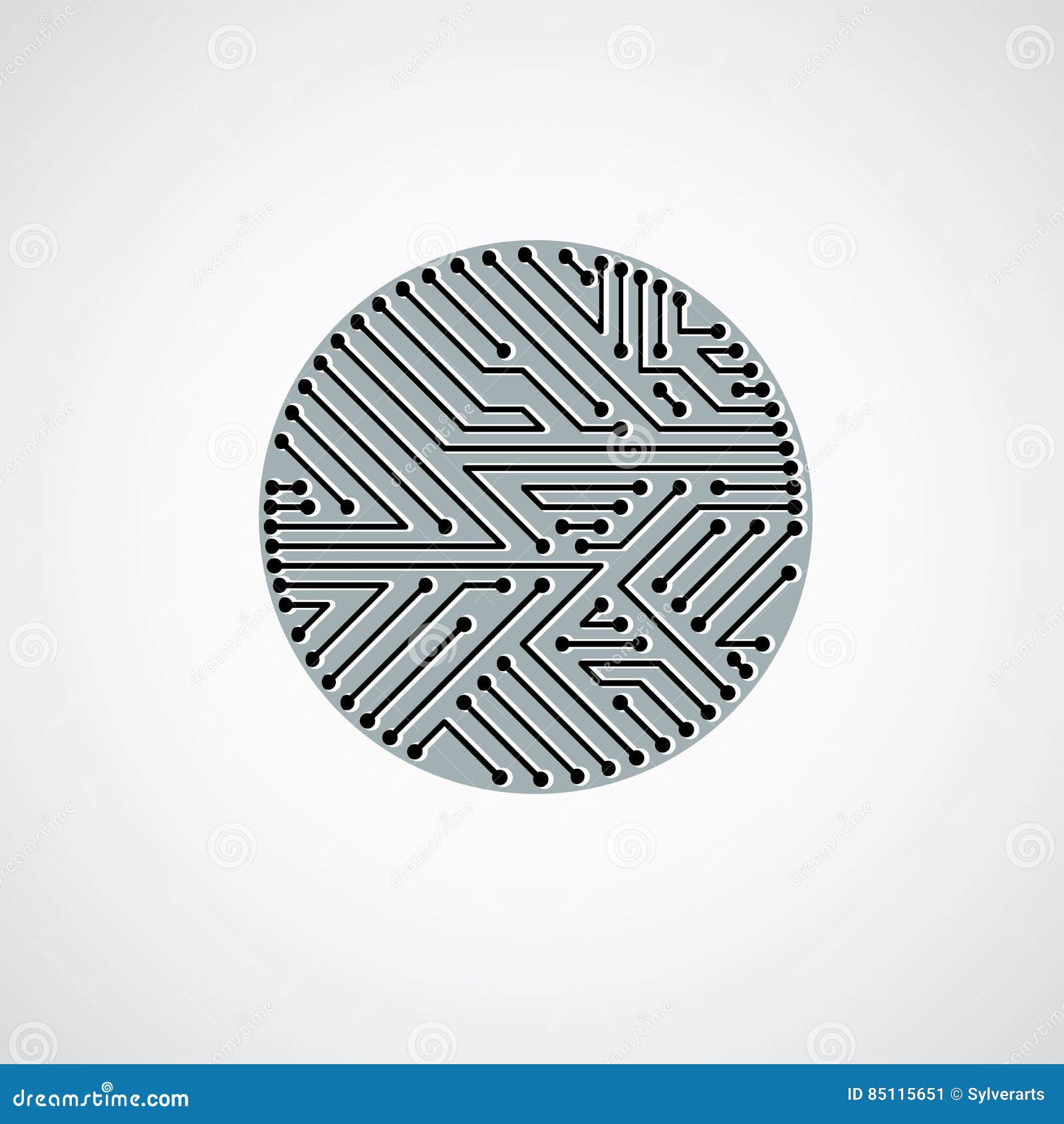 Vector Abstract Computer Circuit Board Illustration Monochrome Stock Vector Illustration Of