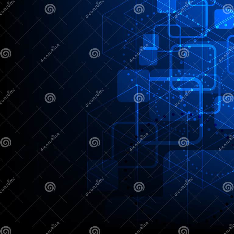 Vector Abstract Computer Networking, Futuristic Square Technology ...