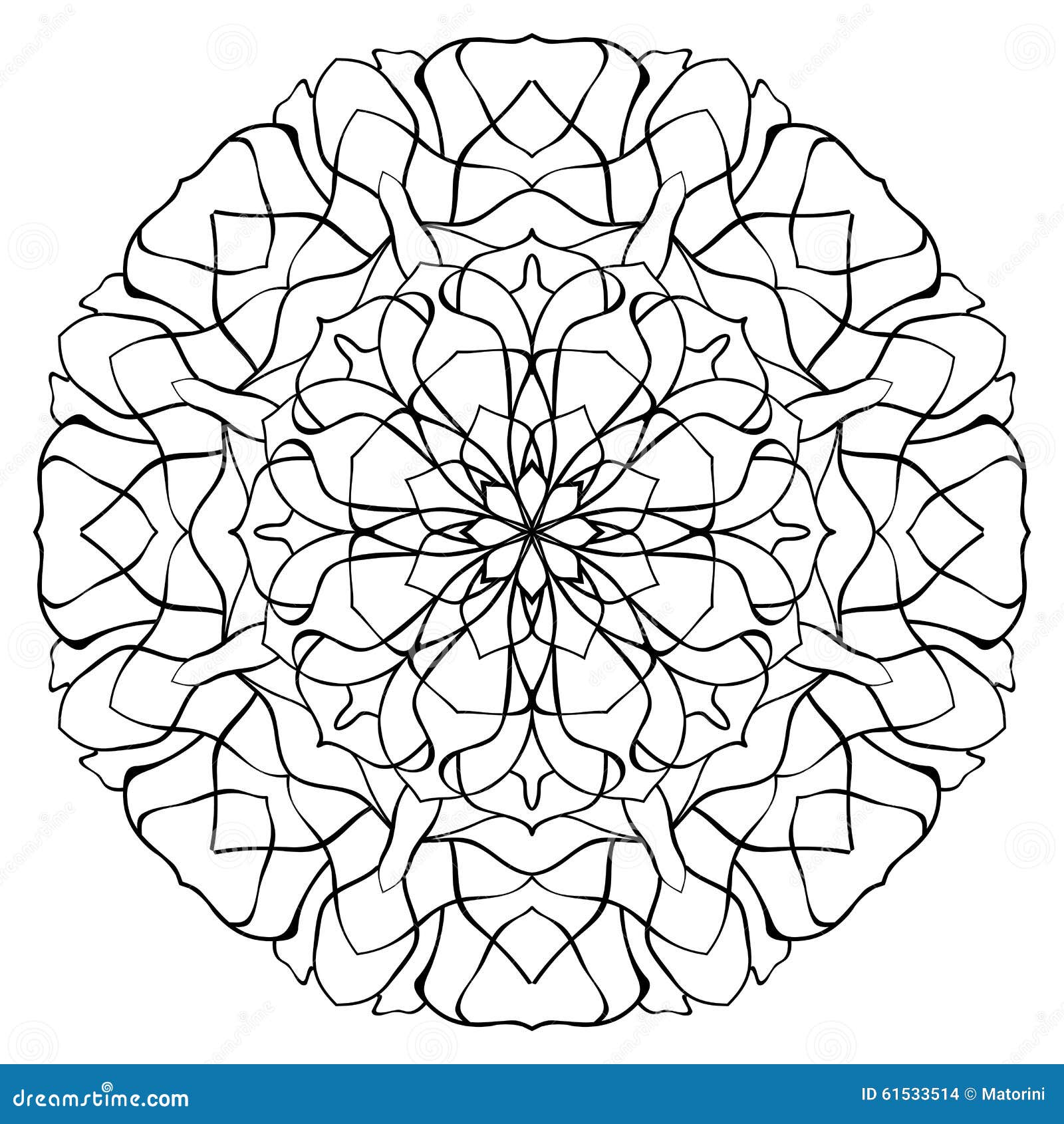 Vector, Abstract, Contour Mandala. Stock Vector - Illustration of glass ...