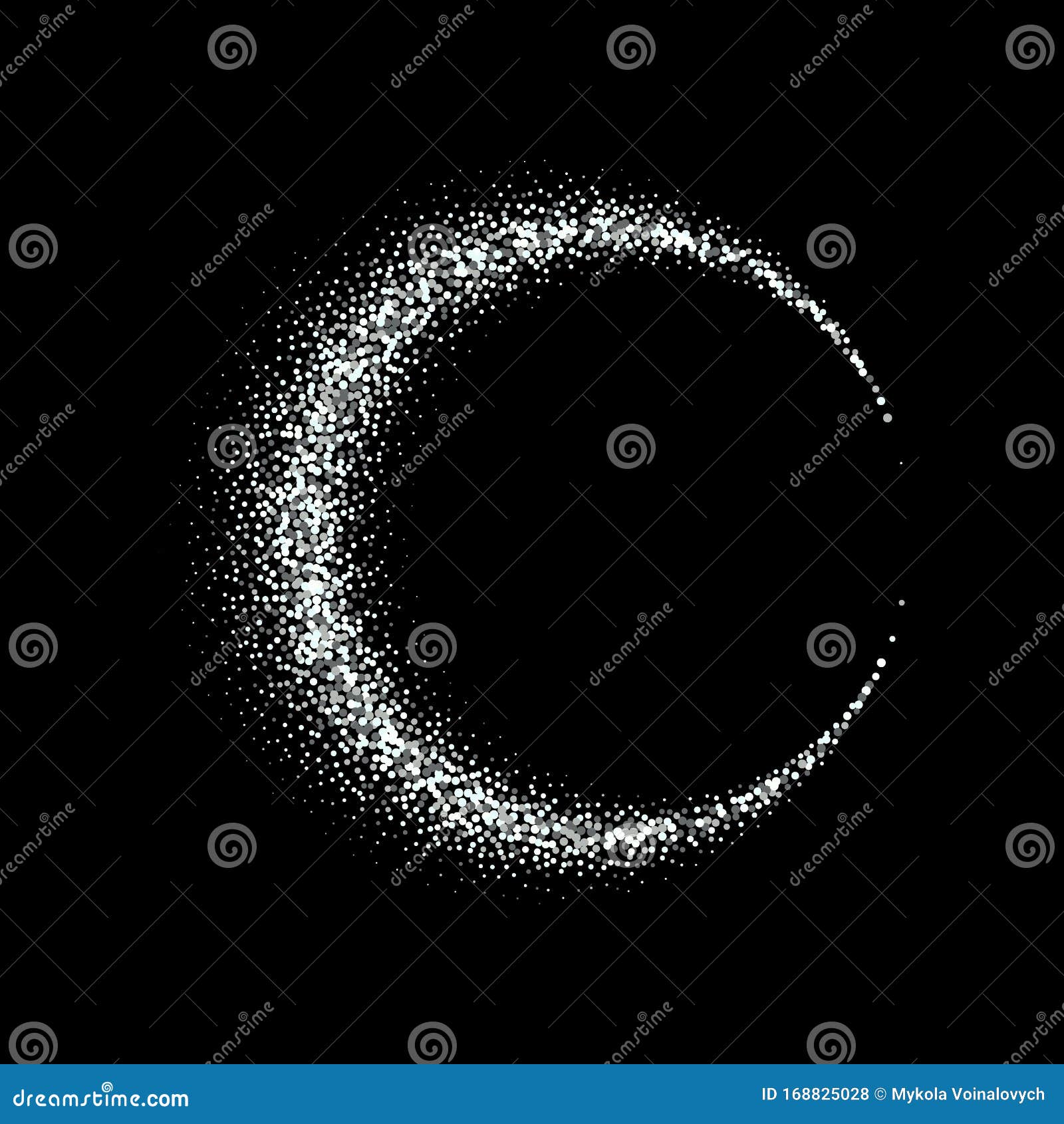 Vector Abstract Crescent Background Silvery Fine Dust Logo Eps 10 Stock ...