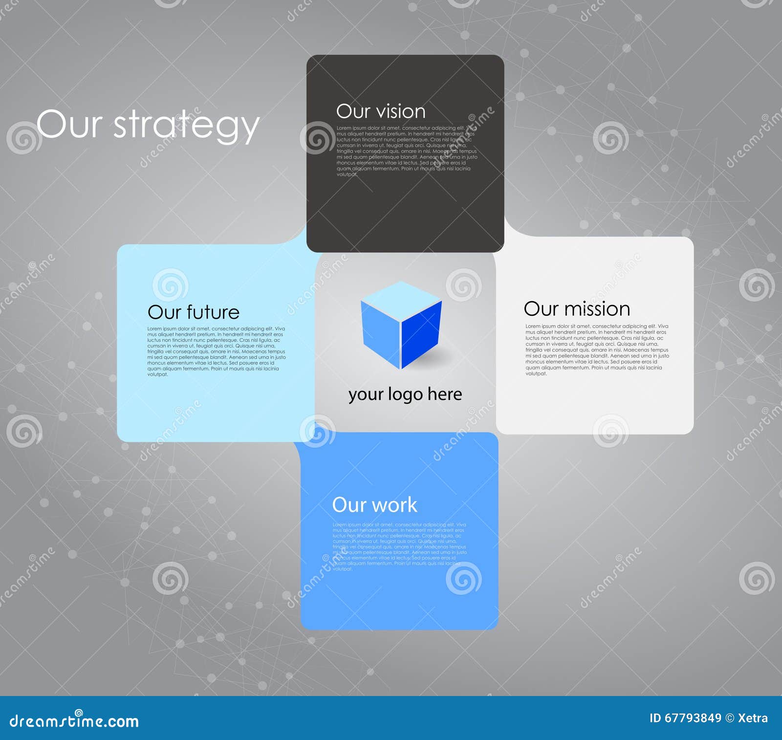 Vector Abstract Cubes Infographic Network Template Stock Vector ...