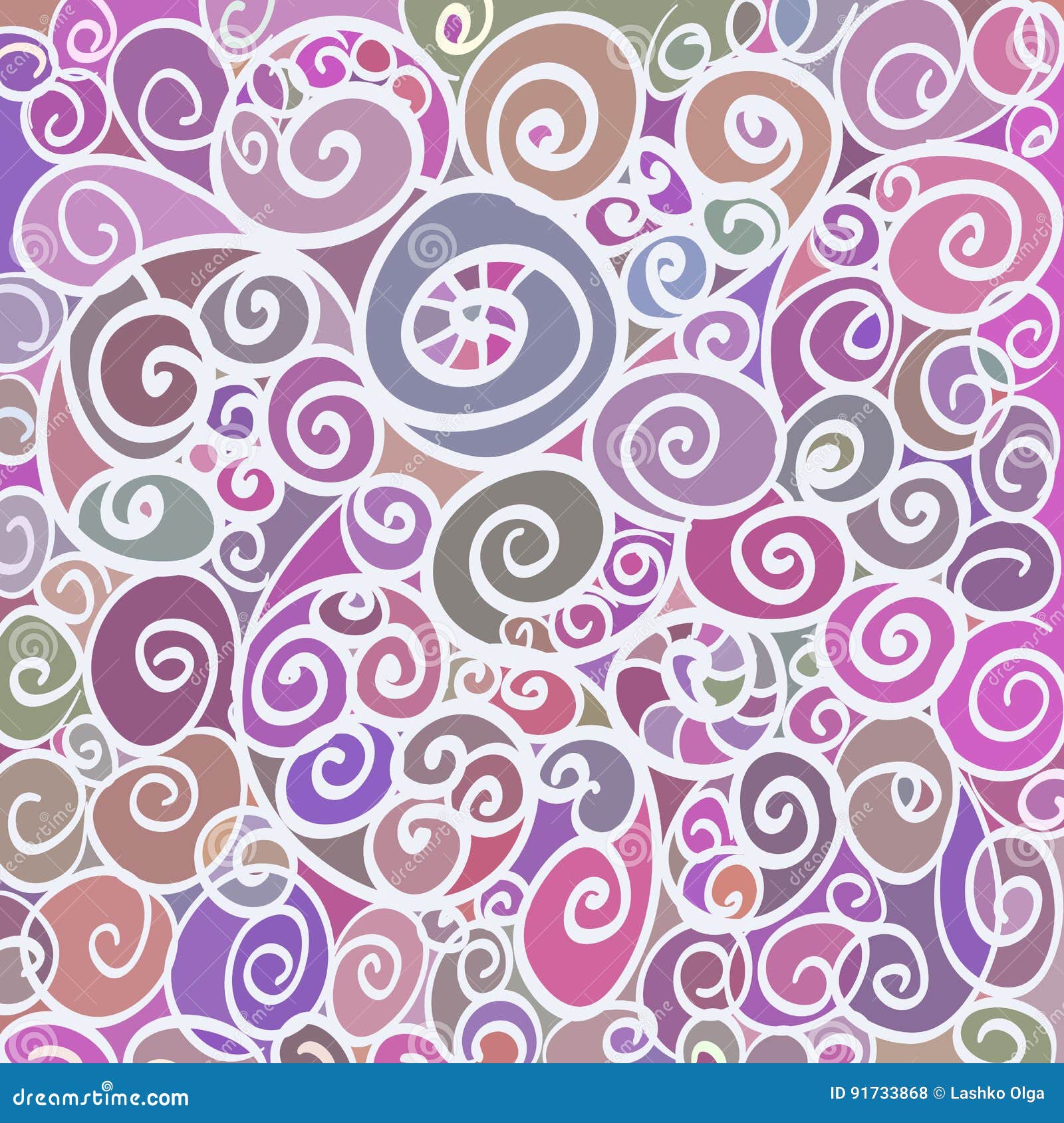 Vector Abstract Curls Background Stock Vector - Illustration of foliage ...