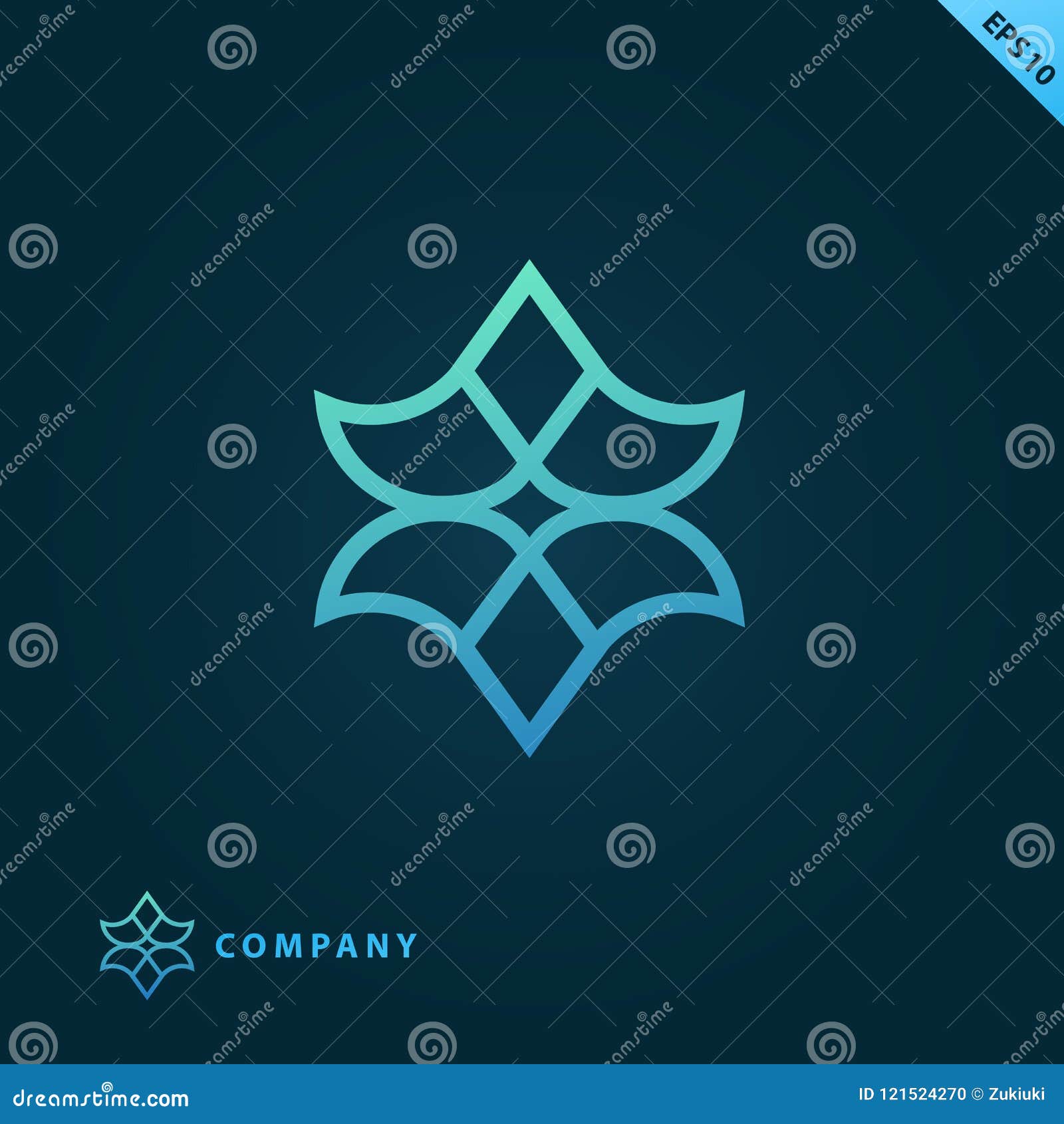 Vector Abstract Curve Logo Design. Modern Minimalistic Pattern Frame ...