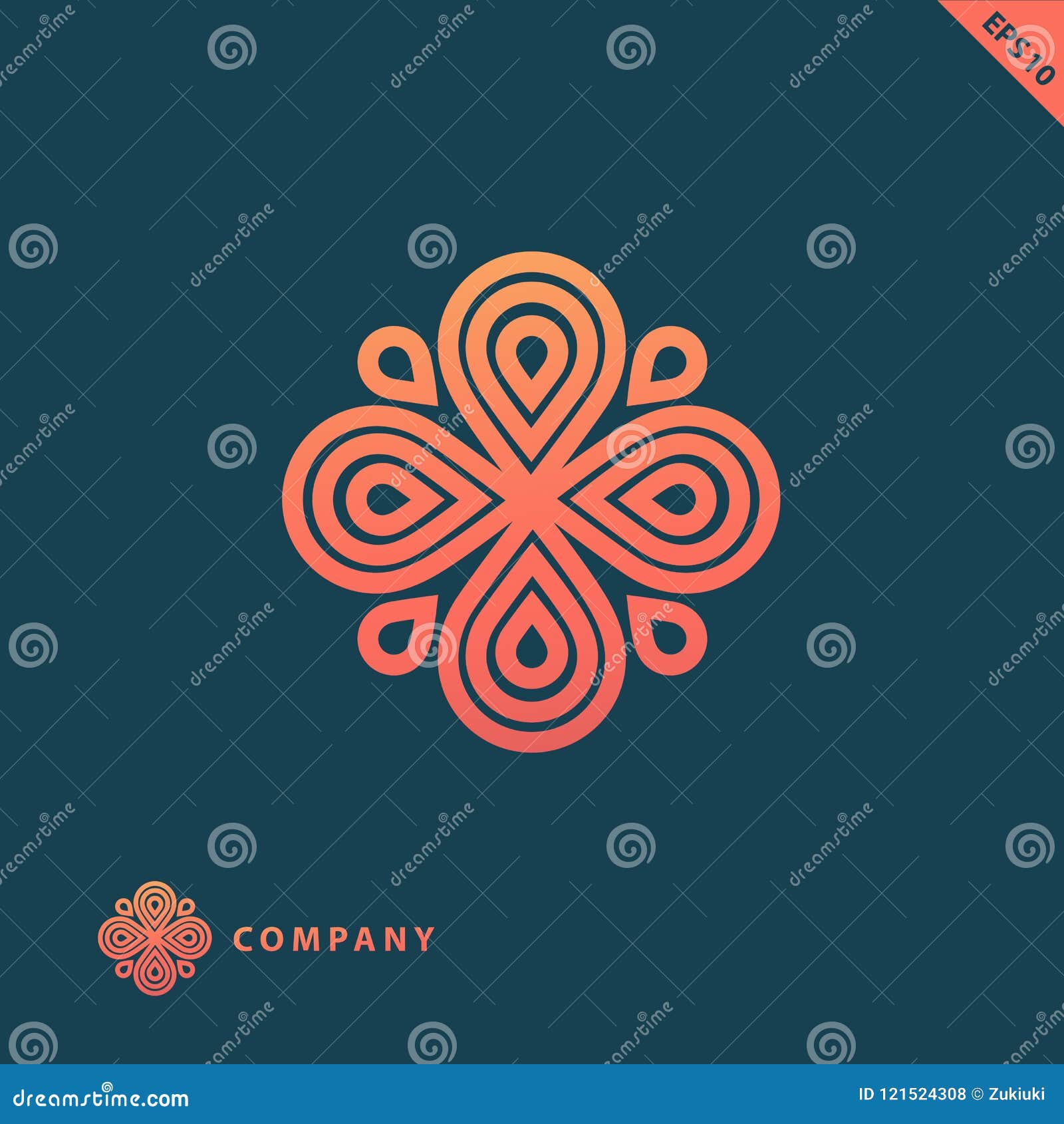 Vector Abstract Curve Logo Design. Modern Minimalistic Pattern Frame ...