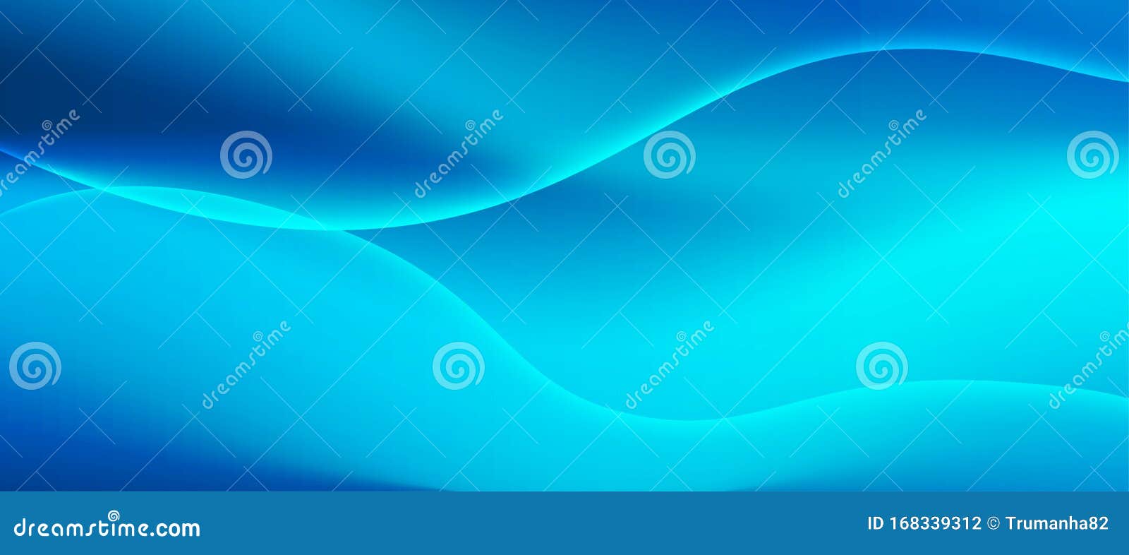 Vector Abstract Curves in Shining Blue Background Banner Stock Vector ...