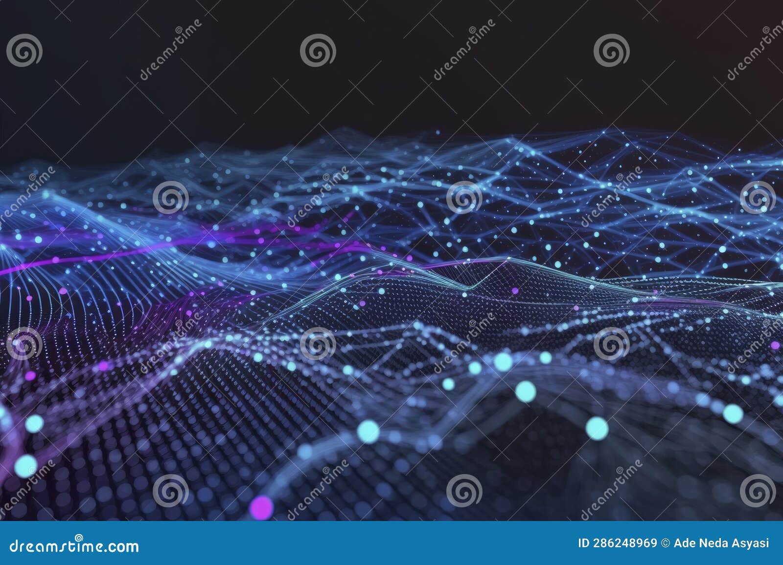 Vector Abstract 3D Big Data Visualisation. Blockchain Data Fields ...