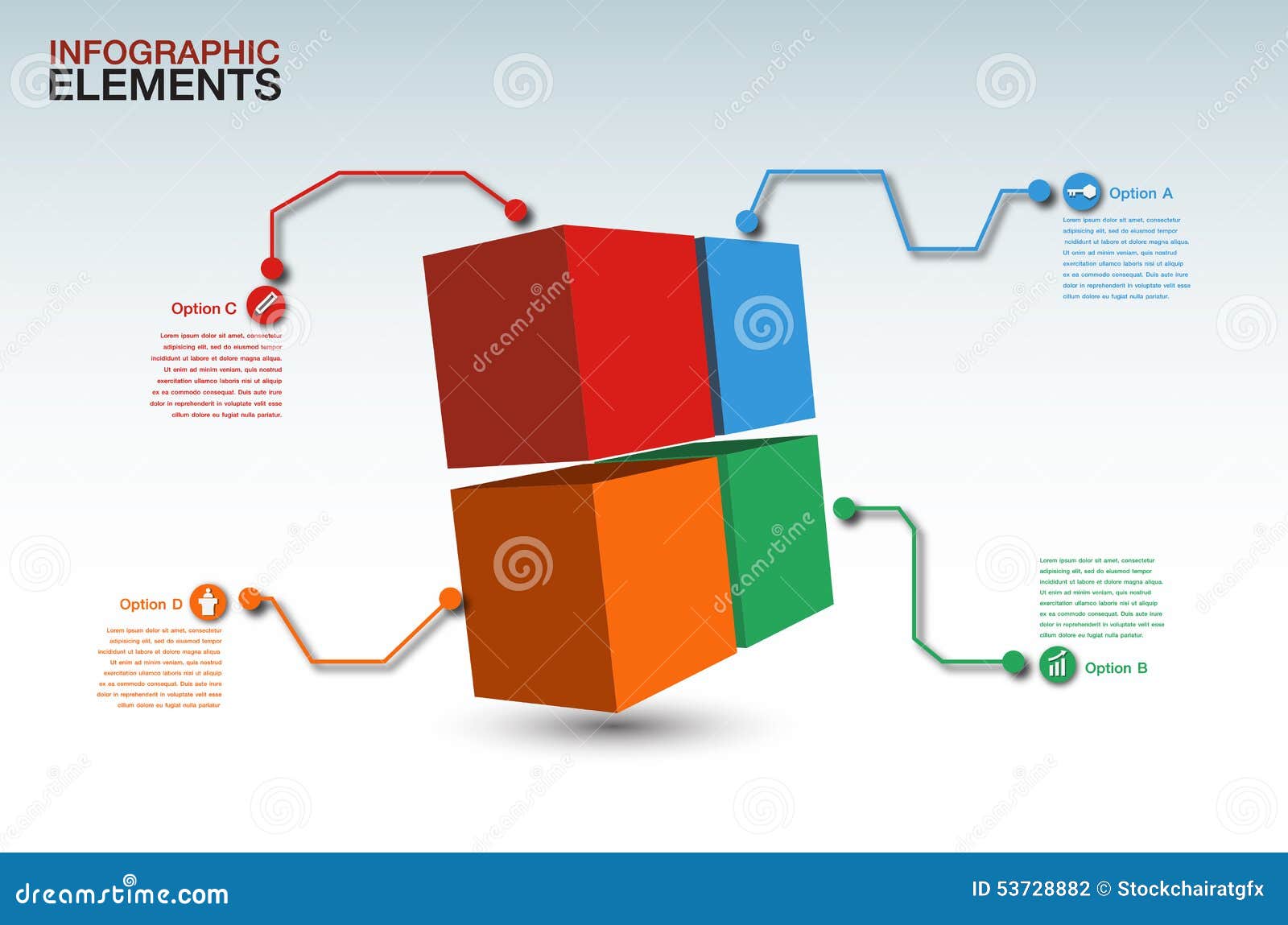 Vector Abstract 3d Box Infographic Elements,4 Option Stock Vector ...