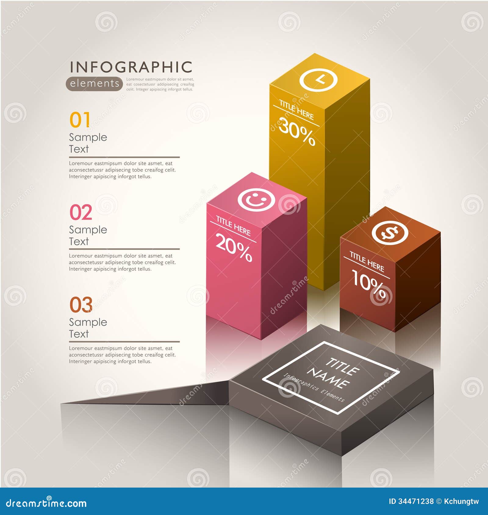 Vector Abstract 3d Chart Infographics Stock Vector - Illustration of ...
