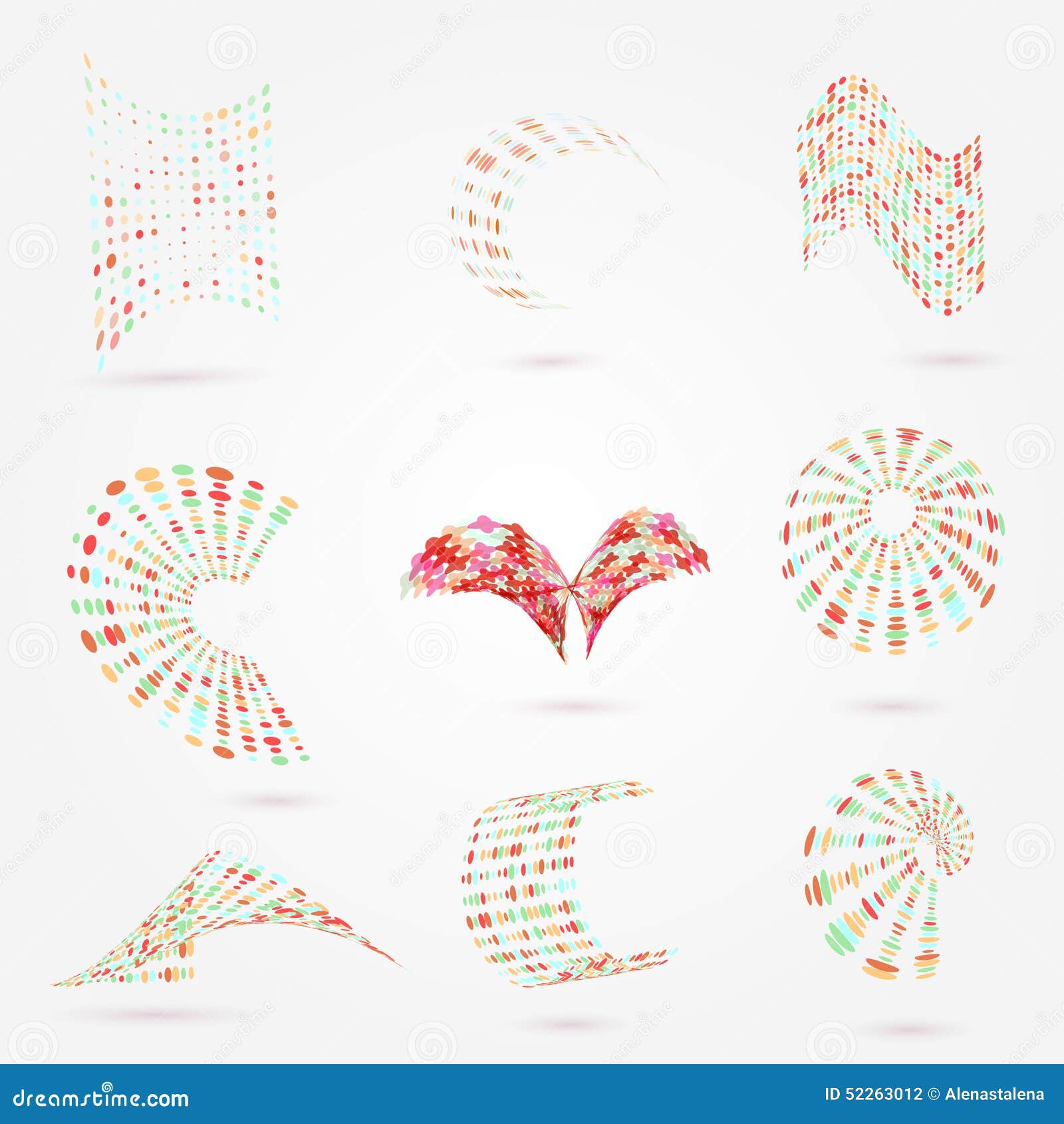 Vector Abstract 3d Dots Business Logo Elements Set Stock Vector ...