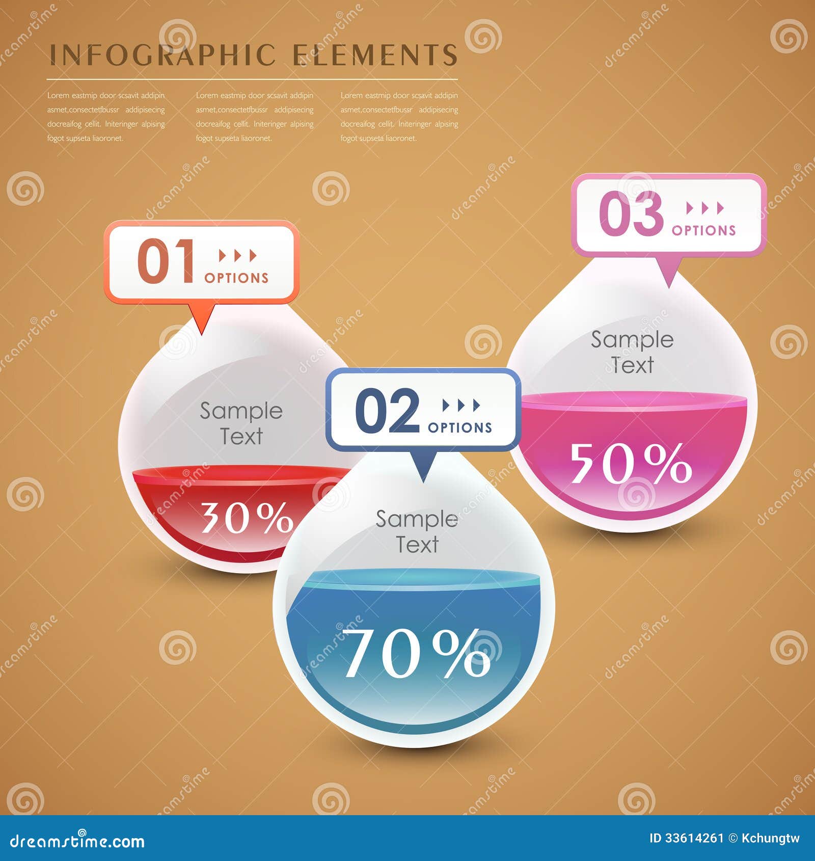 Vector Abstract 3d Drop Infographics Stock Vector - Illustration of ...