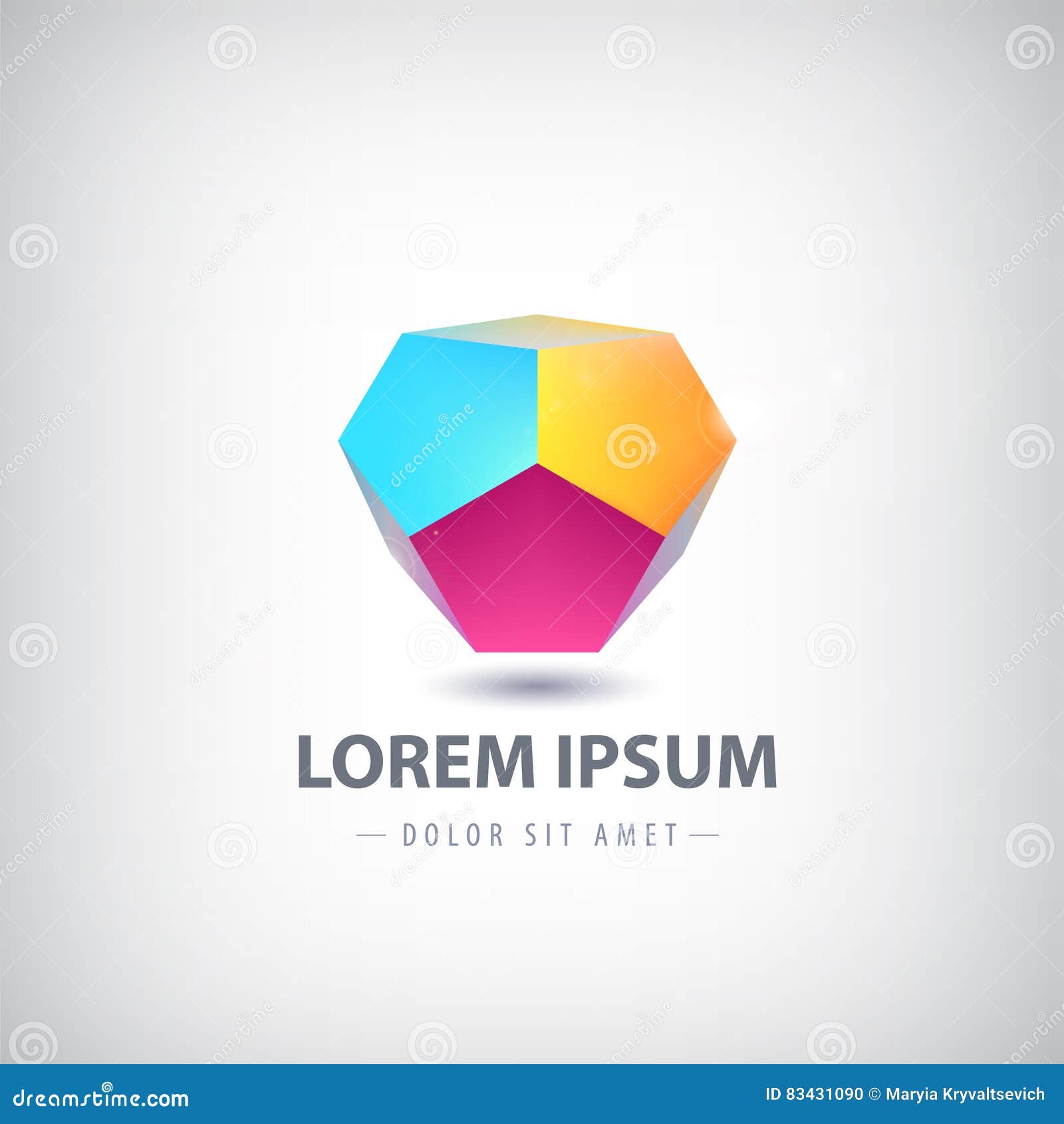 Vector Abstract 3d Geometric Logo, Shape, Structure Concept Icon ...