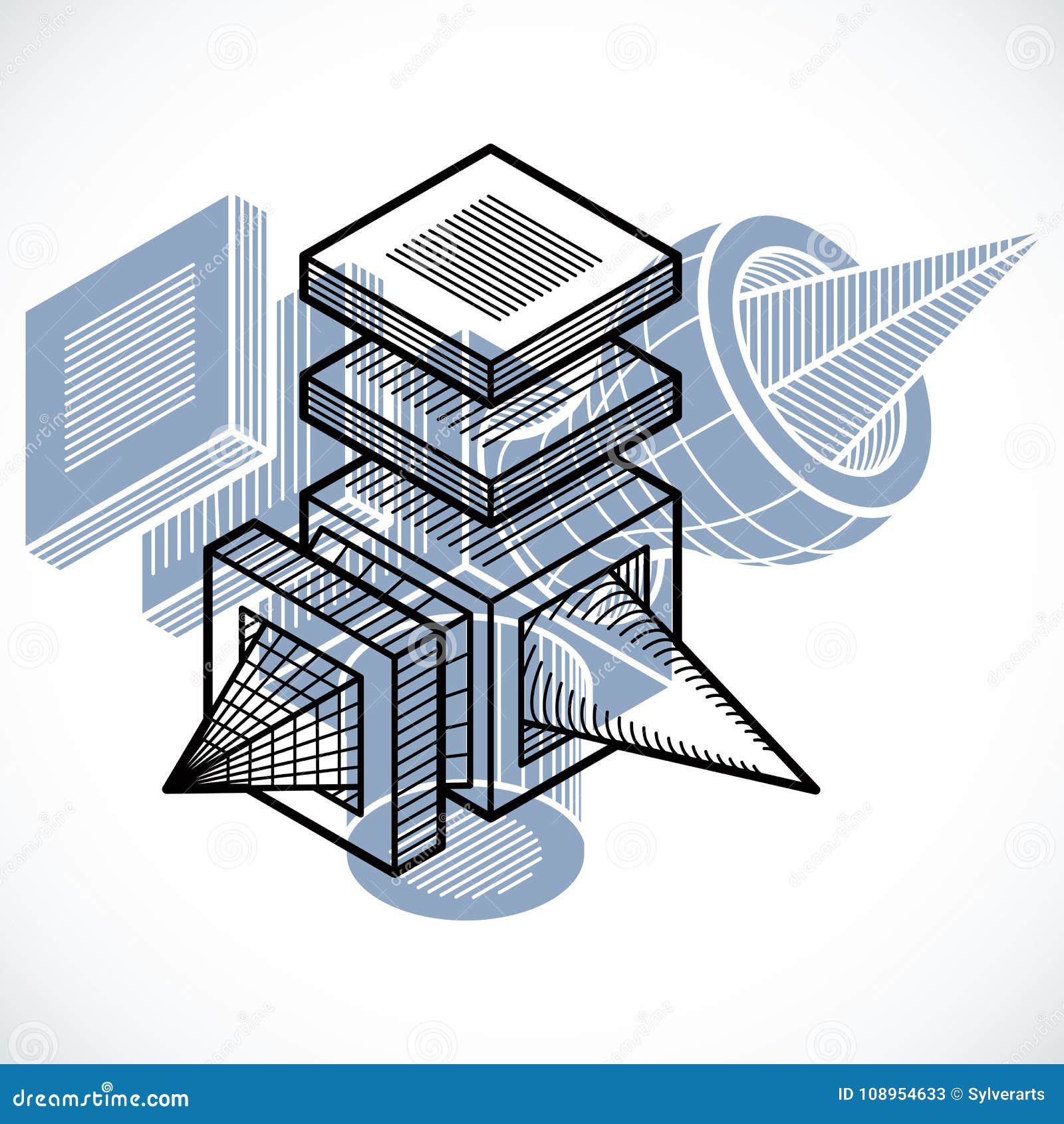 Vector Abstract 3d Geometric Shape, Polygonal Figure. Stock Vector ...