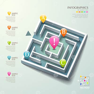 Vector Abstract 3d Maze Infographics Stock Vector - Illustration of ...