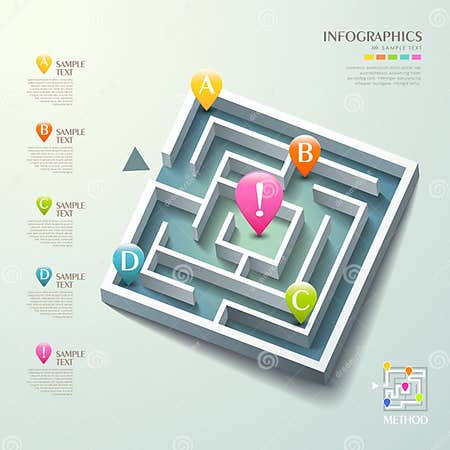 Vector Abstract 3d Maze Infographics Stock Vector - Illustration of ...