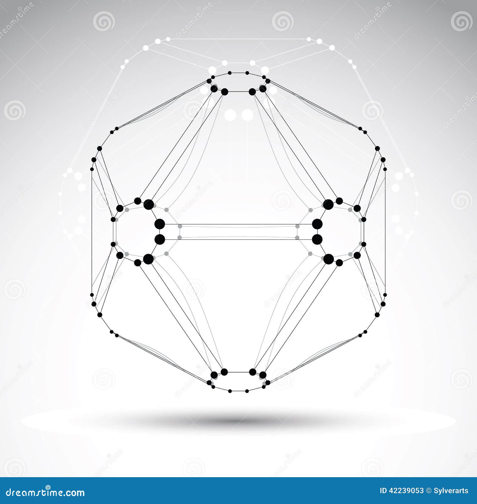 Vector Abstract 3D Mesh Object, Design Element Template for Tech Stock ...
