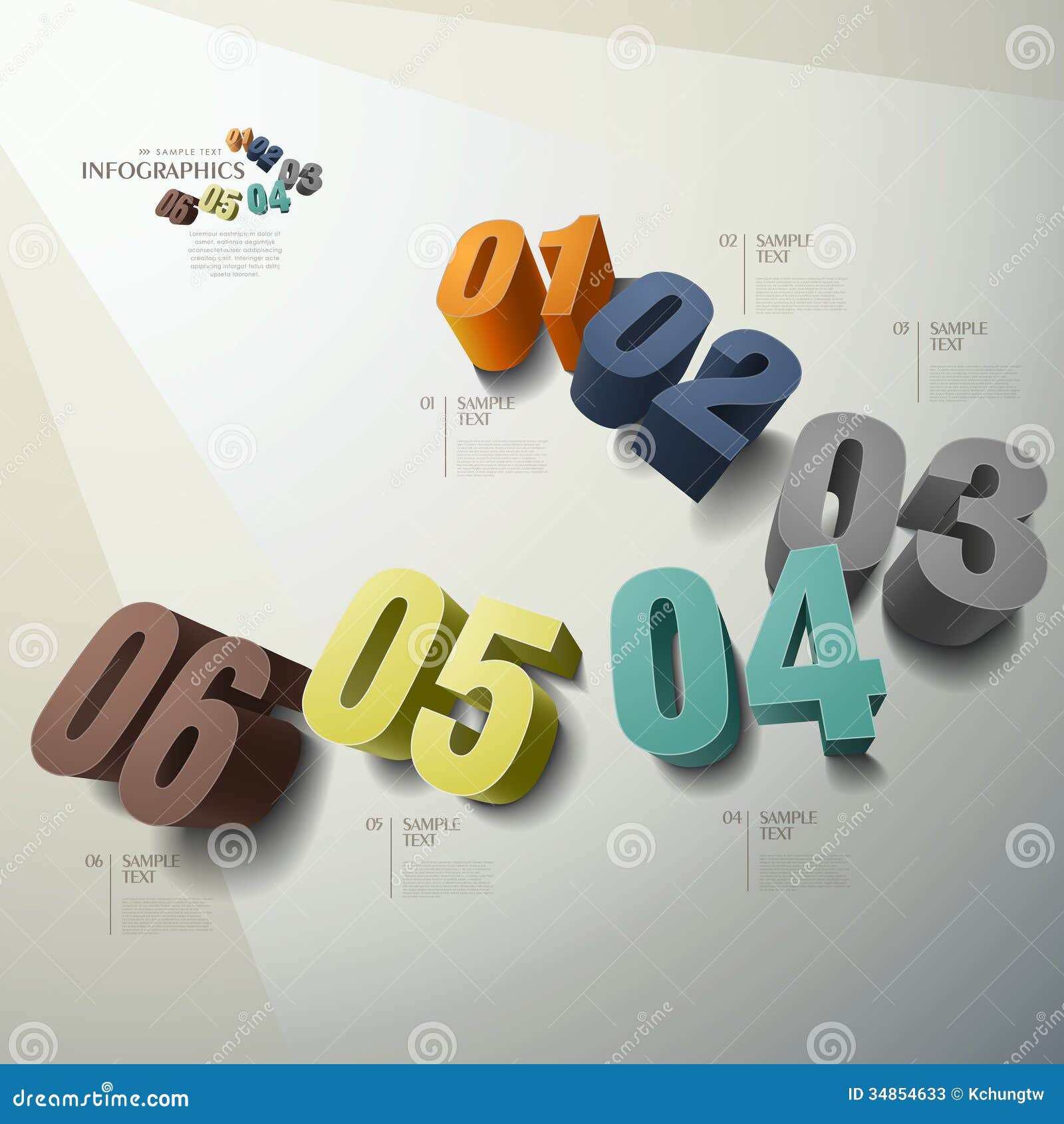 Vector Abstract 3d Number Infographics Stock Vector - Illustration of ...