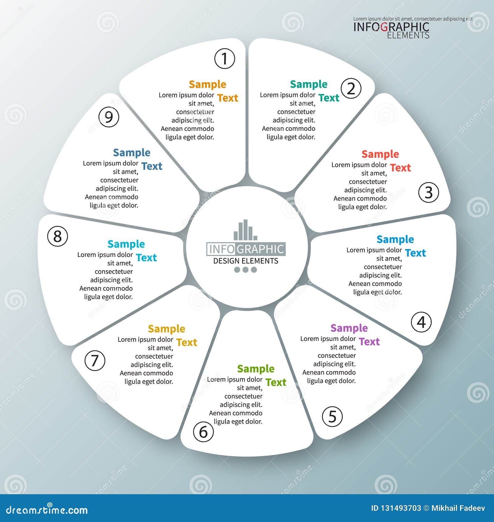 Vector Abstract 3d Paper Infographic Elements.Circular Infographics ...