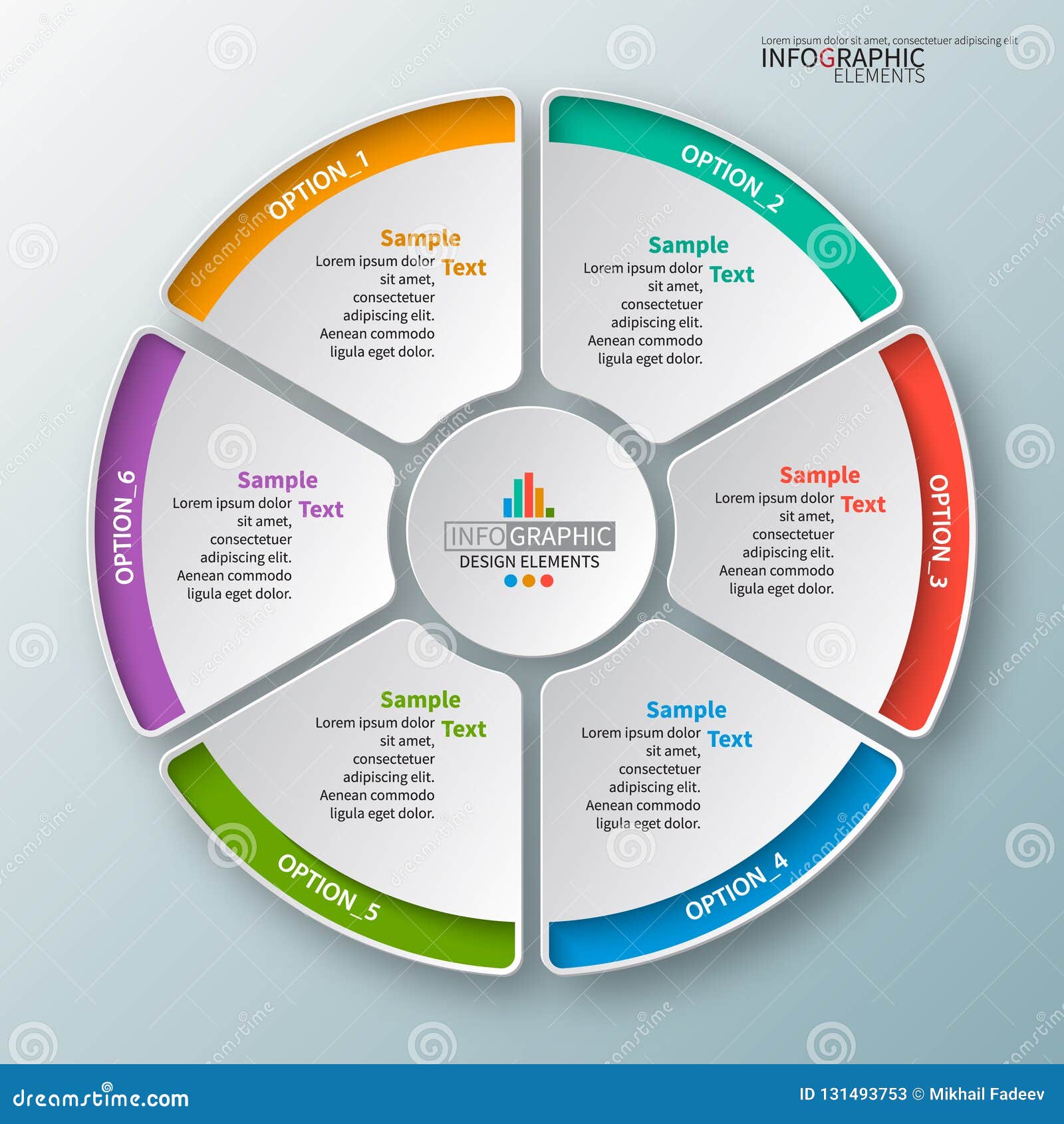 Vector Abstract 3d Paper Infographic Elements.Circular Infographics ...