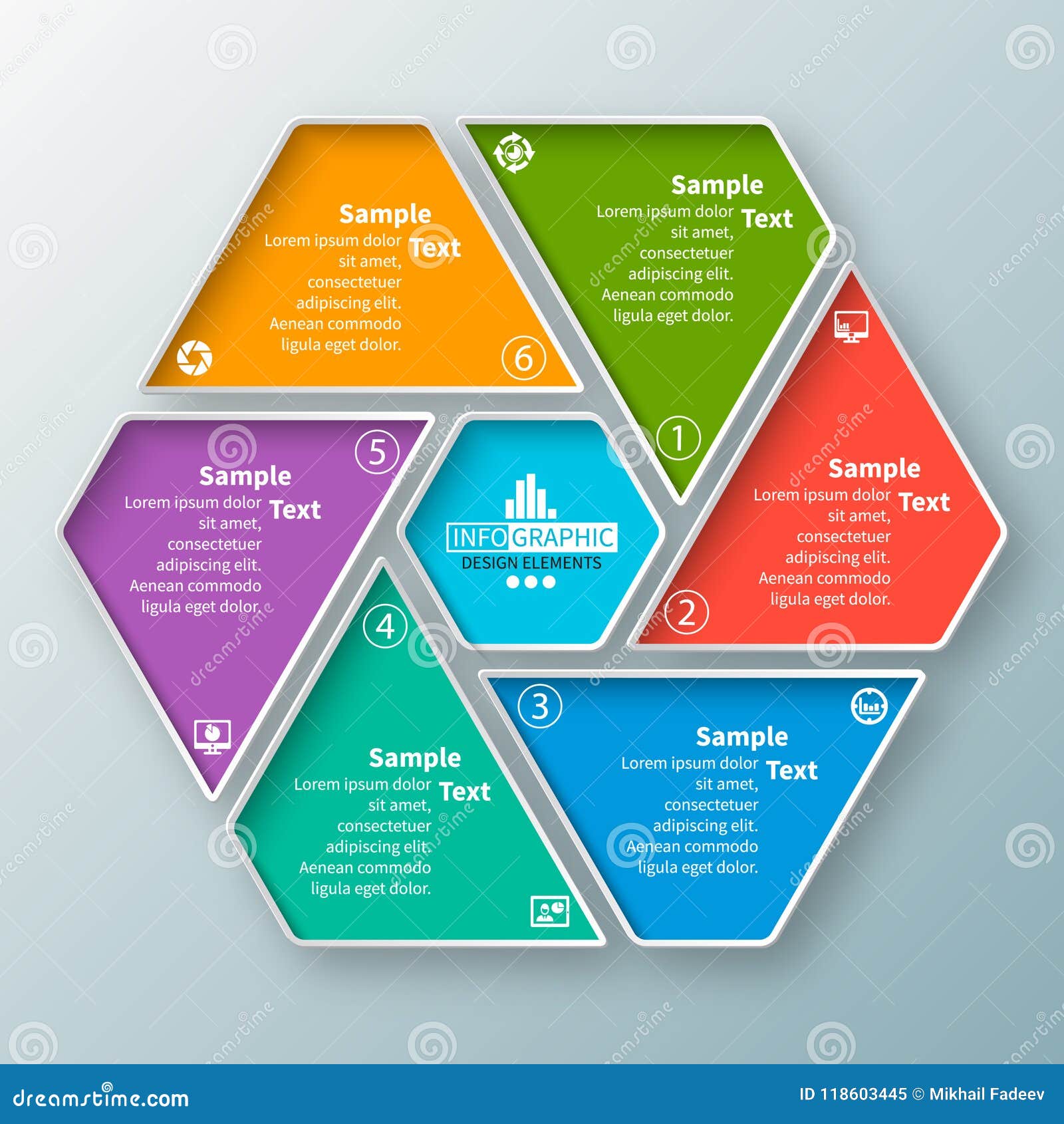 Abstract 3D Paper Infographics Stock Vector - Illustration of icons ...