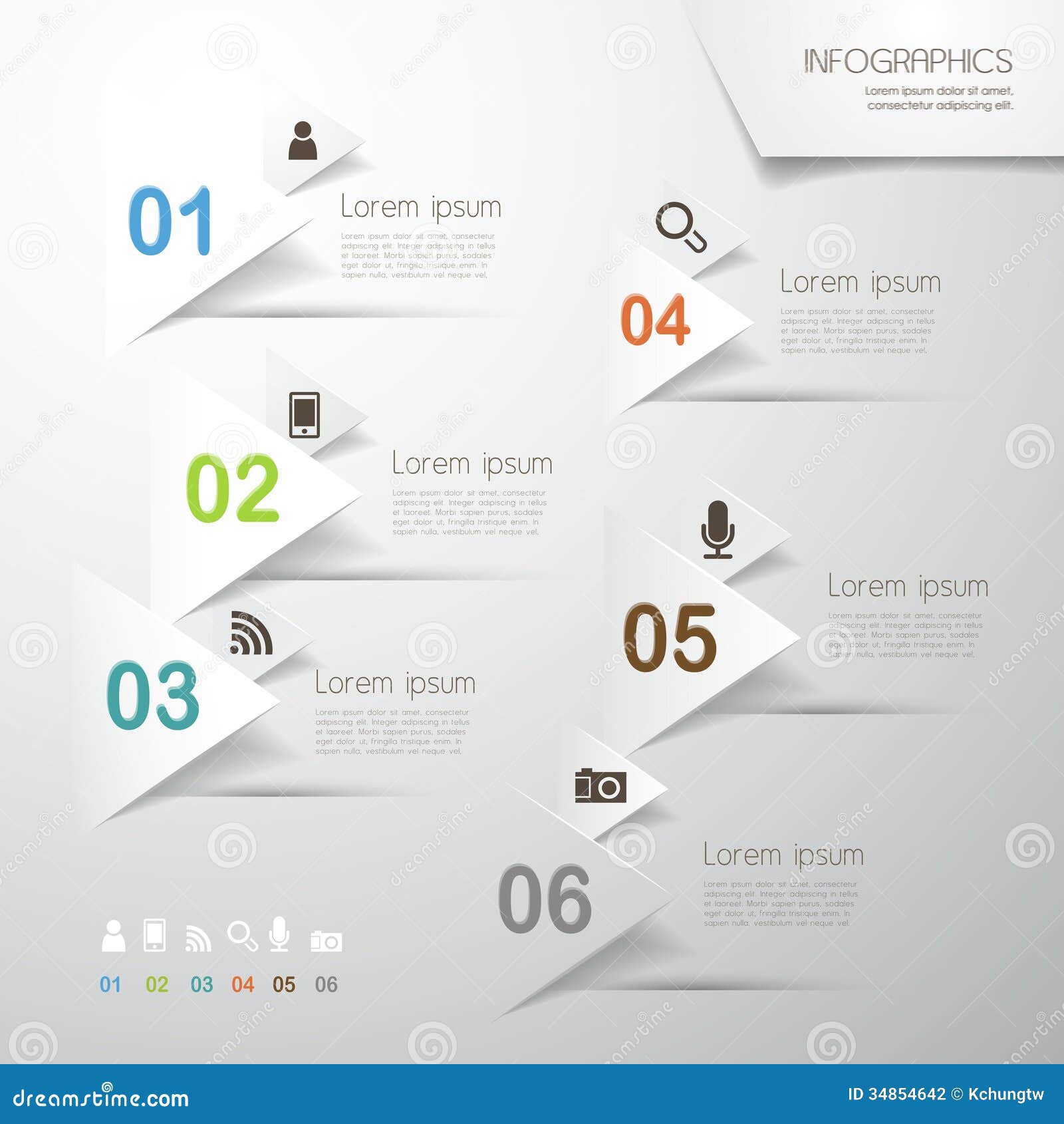 Vector Abstract 3d Paper Infographics Stock Vector - Illustration of ...