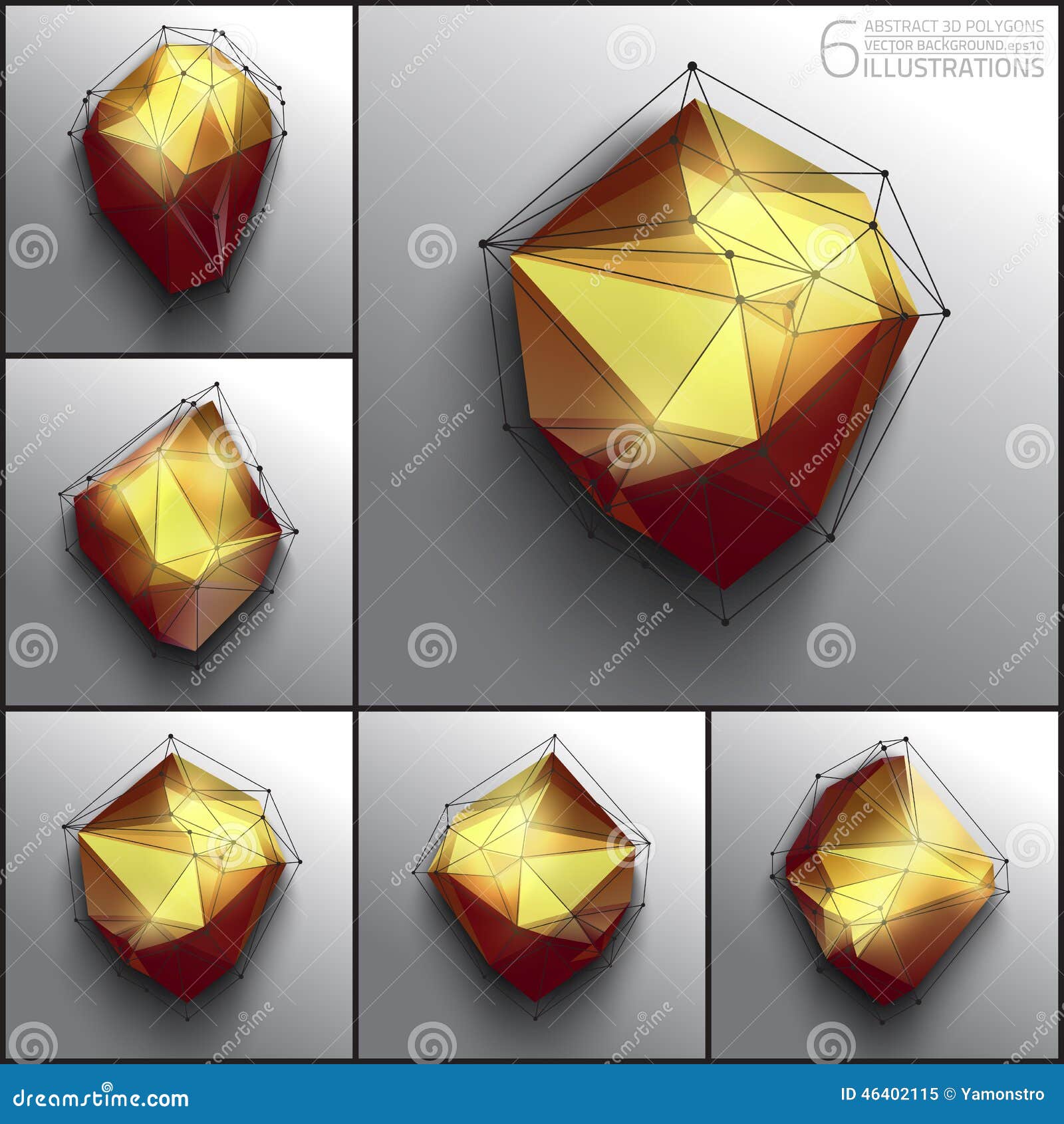 Vector Abstract 3d Polygons Stock Vector - Illustration of corner ...