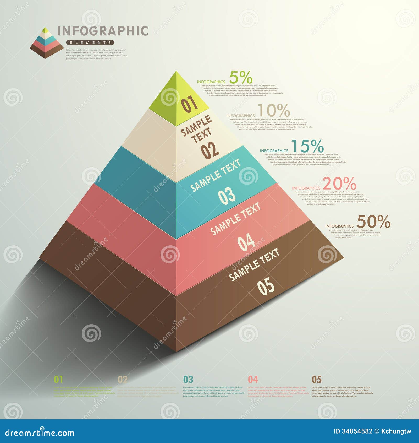Vector Abstract 3d Pyramid Type Infographics Stock Vector ...