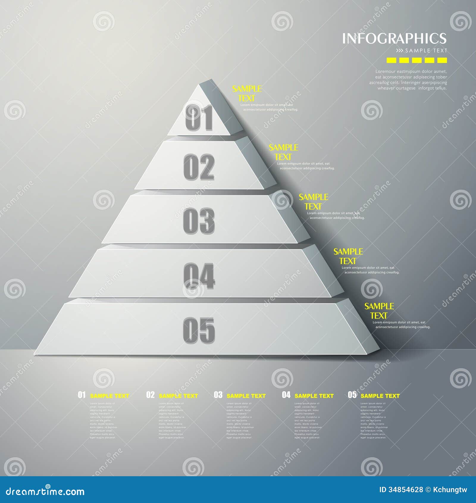 Vector Abstract 3d Pyramid Type Infographics Stock Vector ...