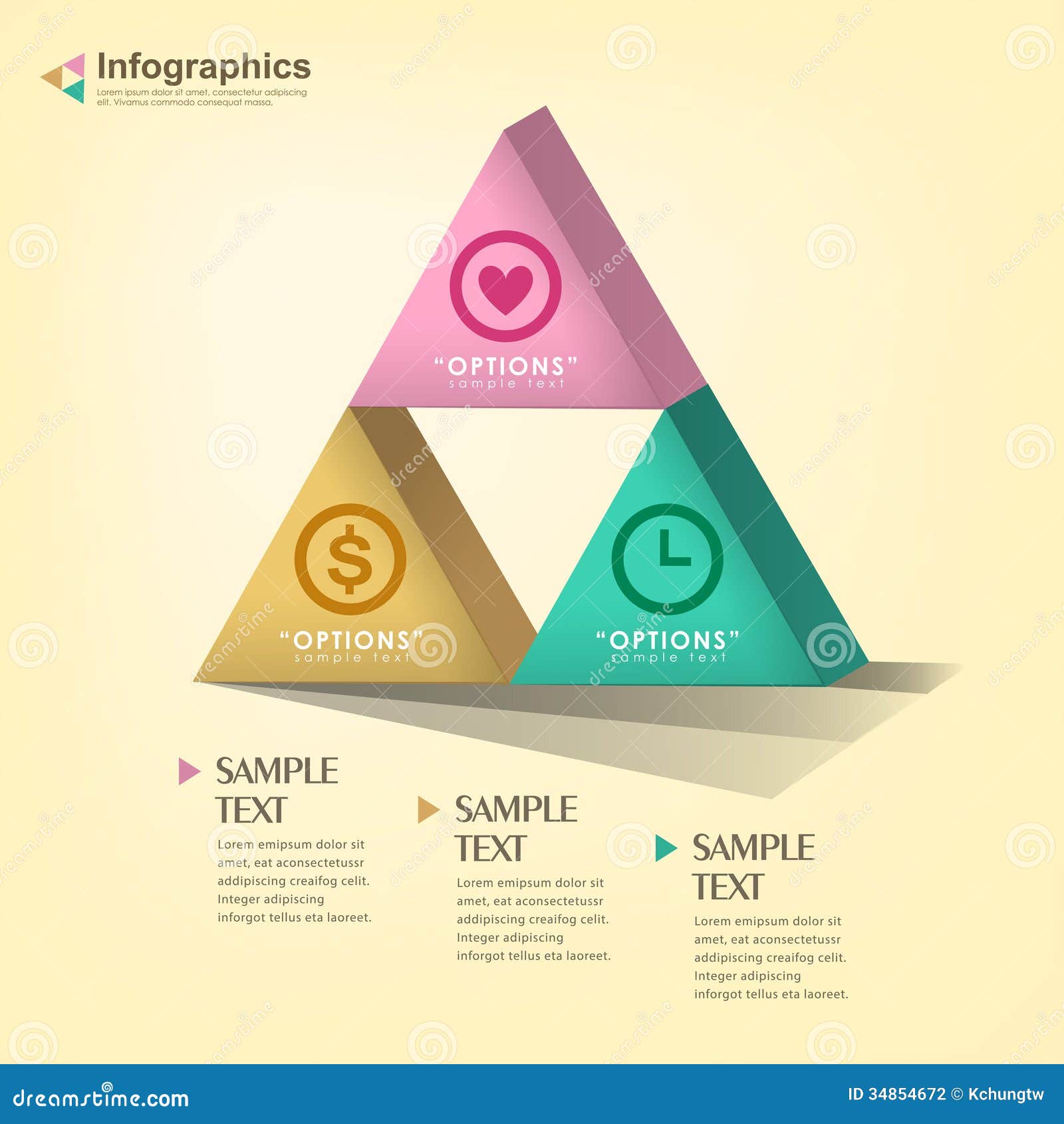 Vector Abstract 3d Pyramid Type Infographics Stock Vector ...