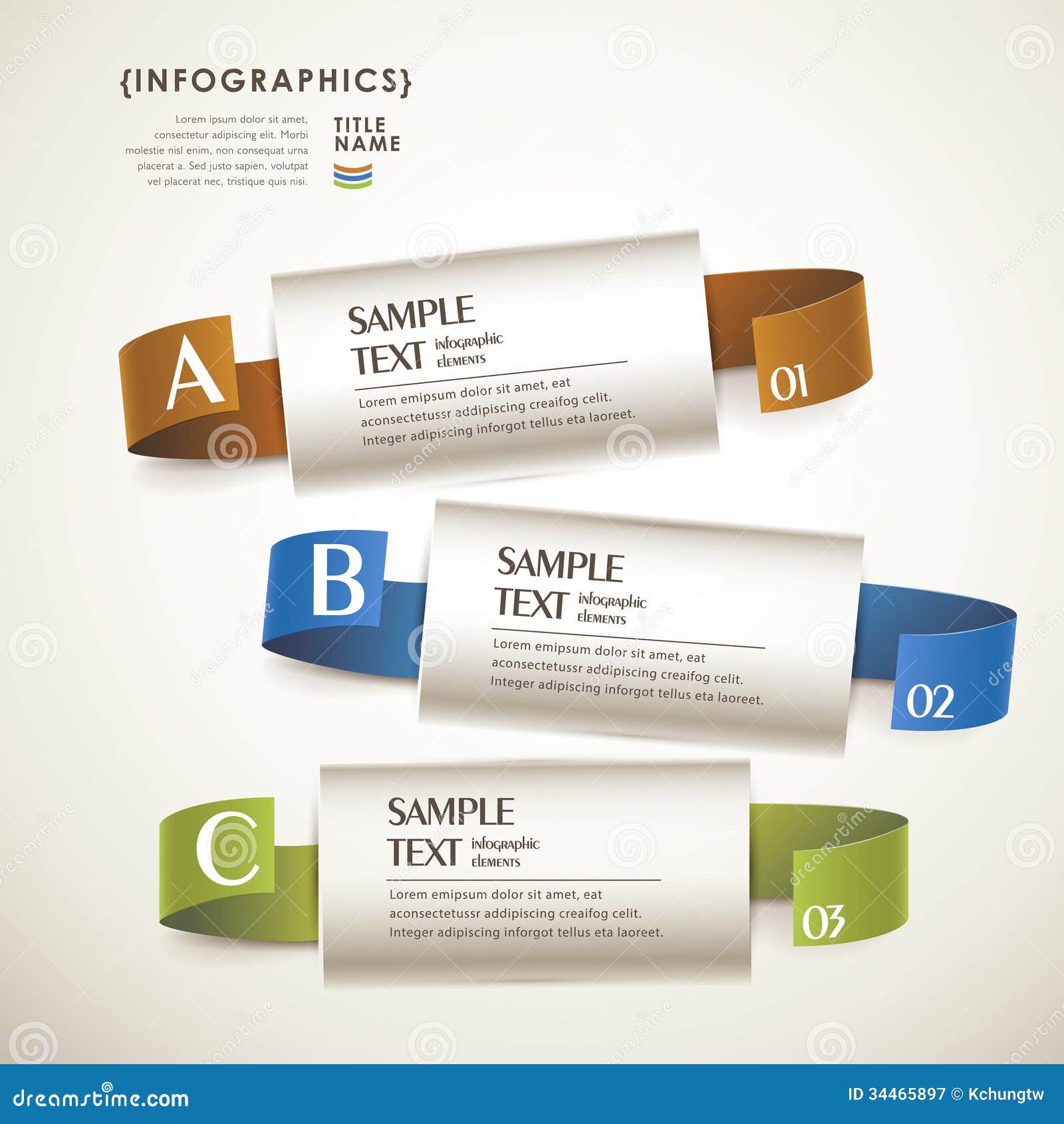 Vector Abstract 3d Ribbon Infographics Stock Vector - Illustration of ...