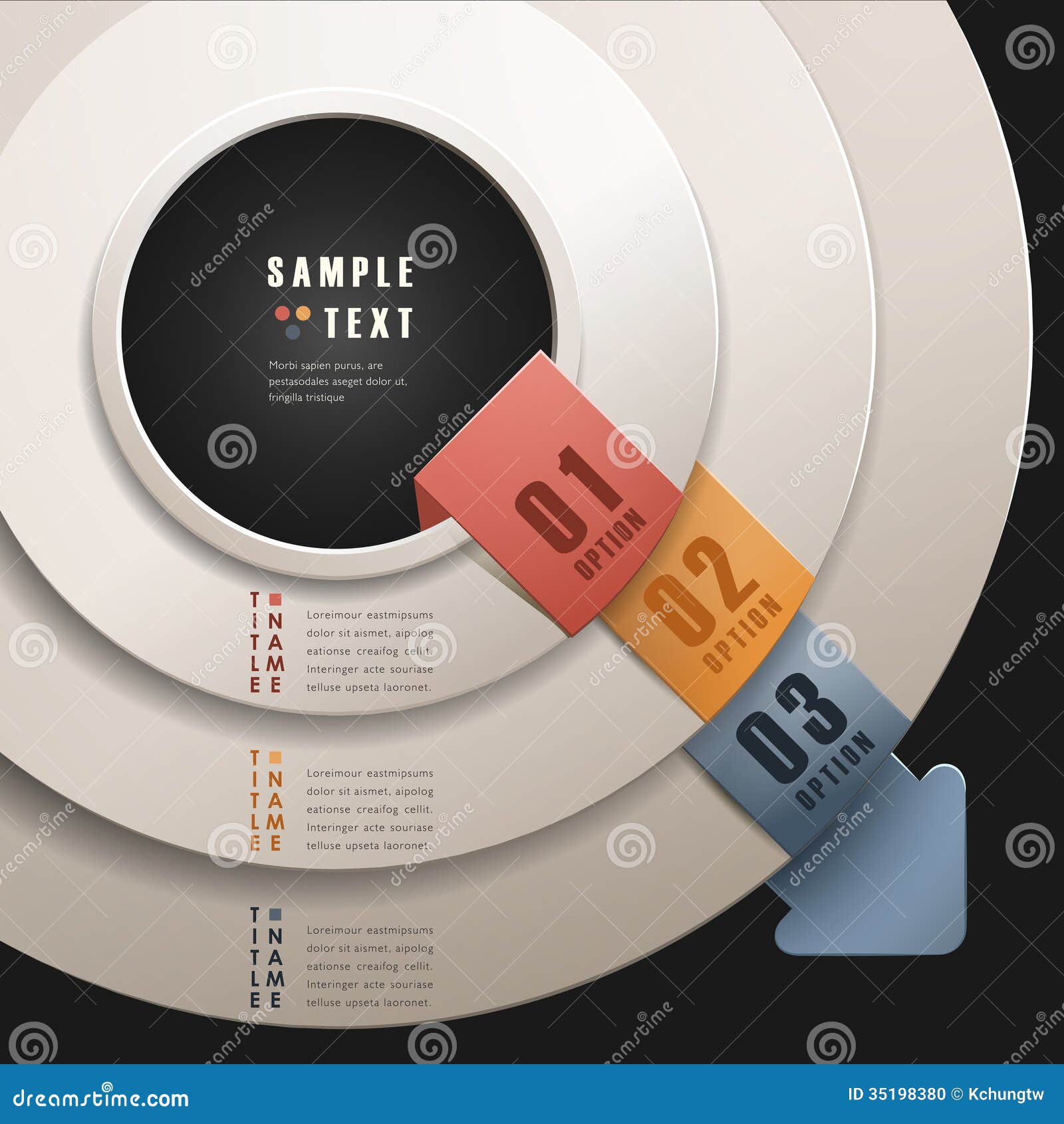 Vector Abstract 3d Ring Infographics Stock Vector - Illustration of ...