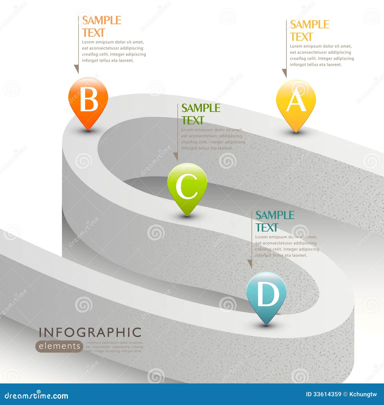 Vector Abstract 3d Road Infographics Stock Vector - Illustration of ...