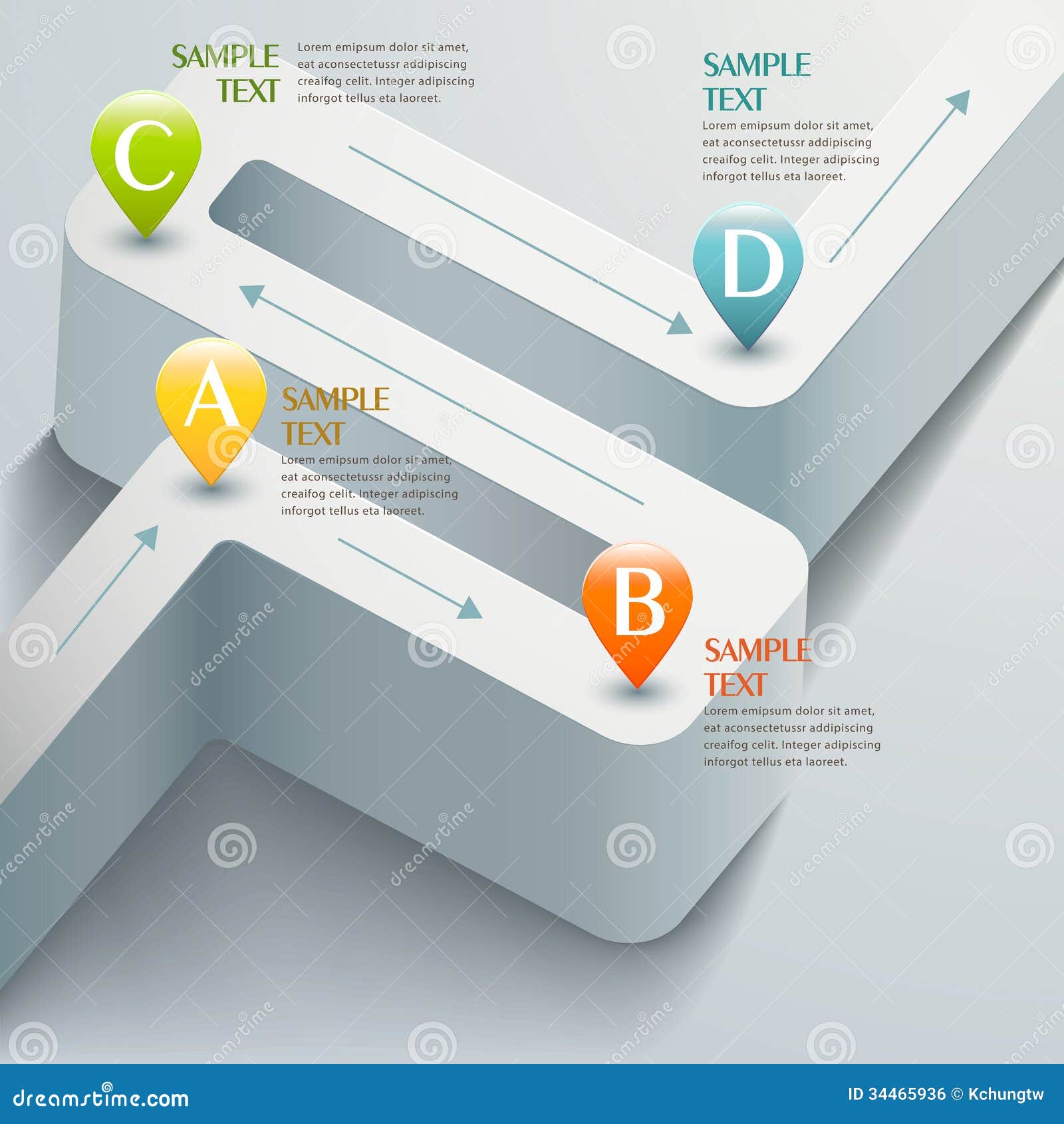 Vector Abstract 3d Road Infographics Stock Vector - Illustration of ...