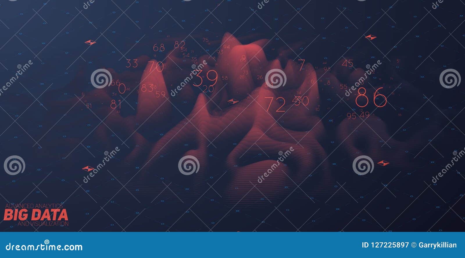 Vector Abstract 3D Spectrum Big Data Visualization. Futuristic ...